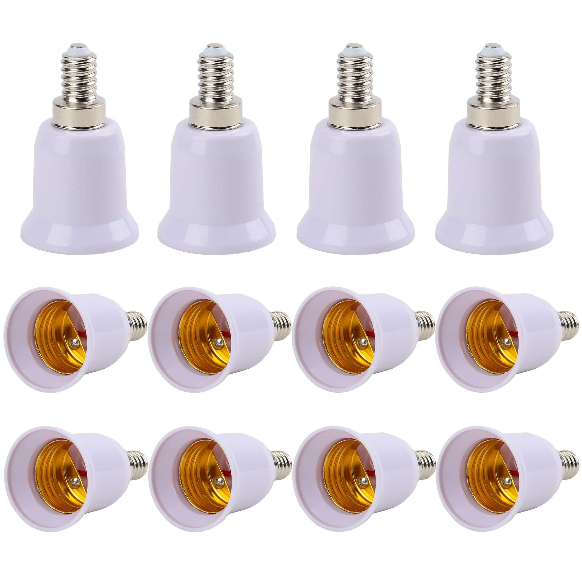Deago 12 Pack E12 to E26 Adapter, Chandelier Light Socket, Candelabra ...