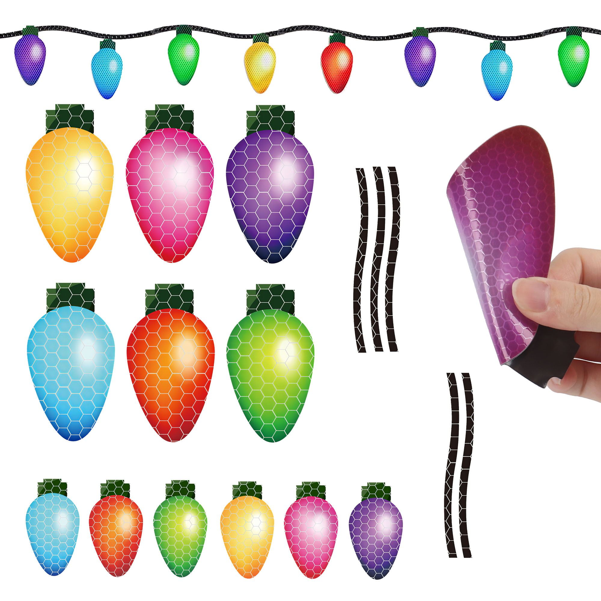 Deago 12 Pcs Reflective Christmas Car Magnets Set Xmas Holiday ...