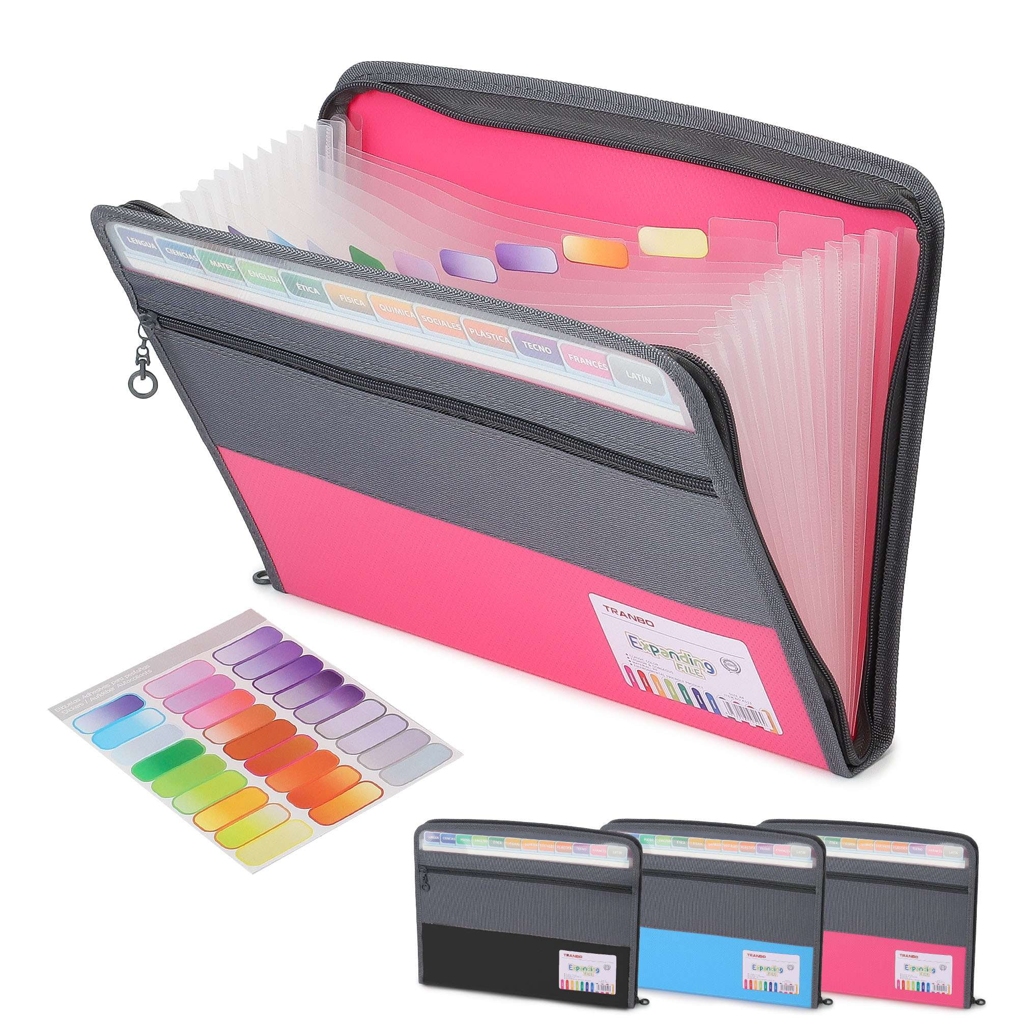 Deago 13 Pockets Waterproof Accordion File Folder, Zipper, Letter/A4 ...