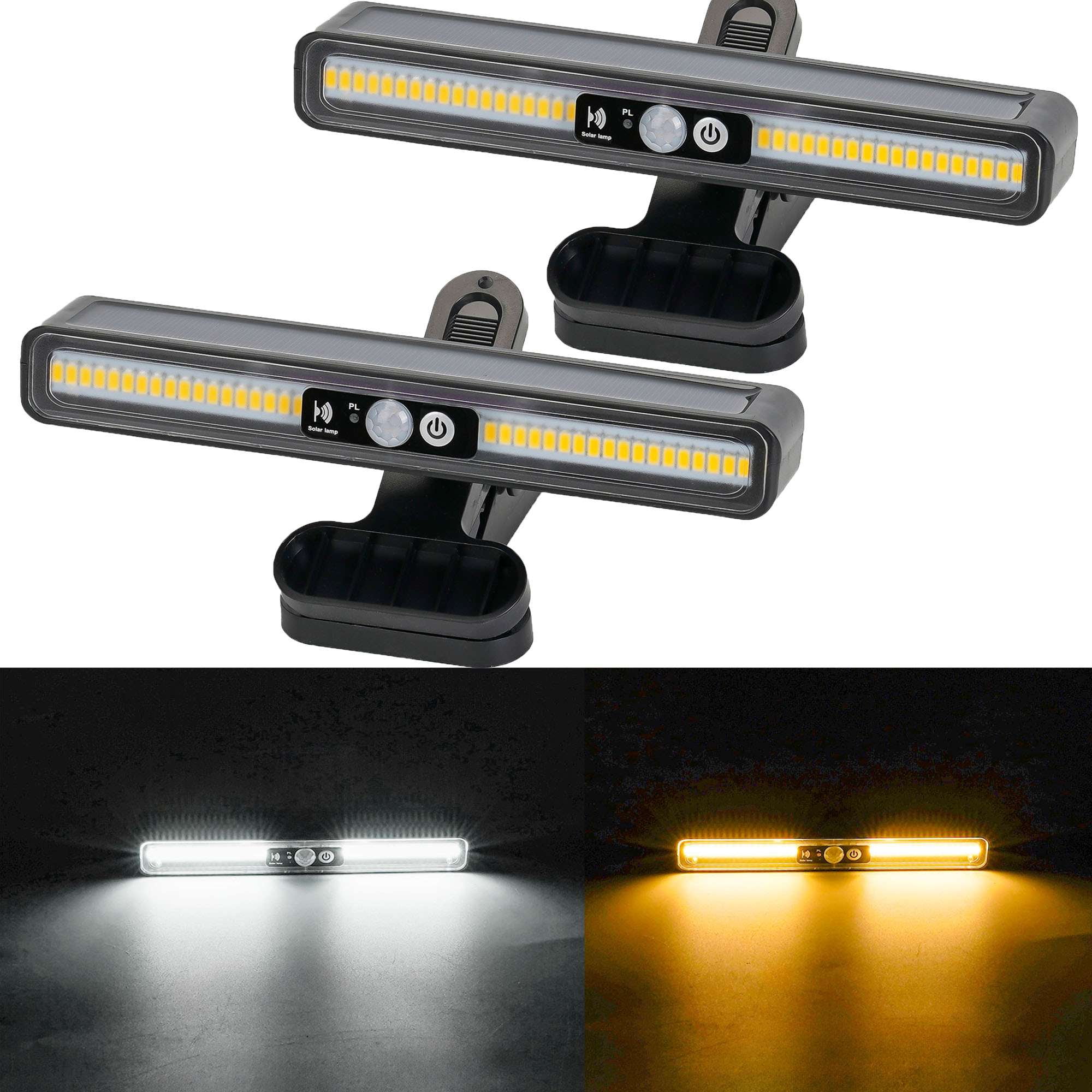 Deago 2 Pack Clip On Solar Motion Lights Outdoor Waterproof, Solar ...