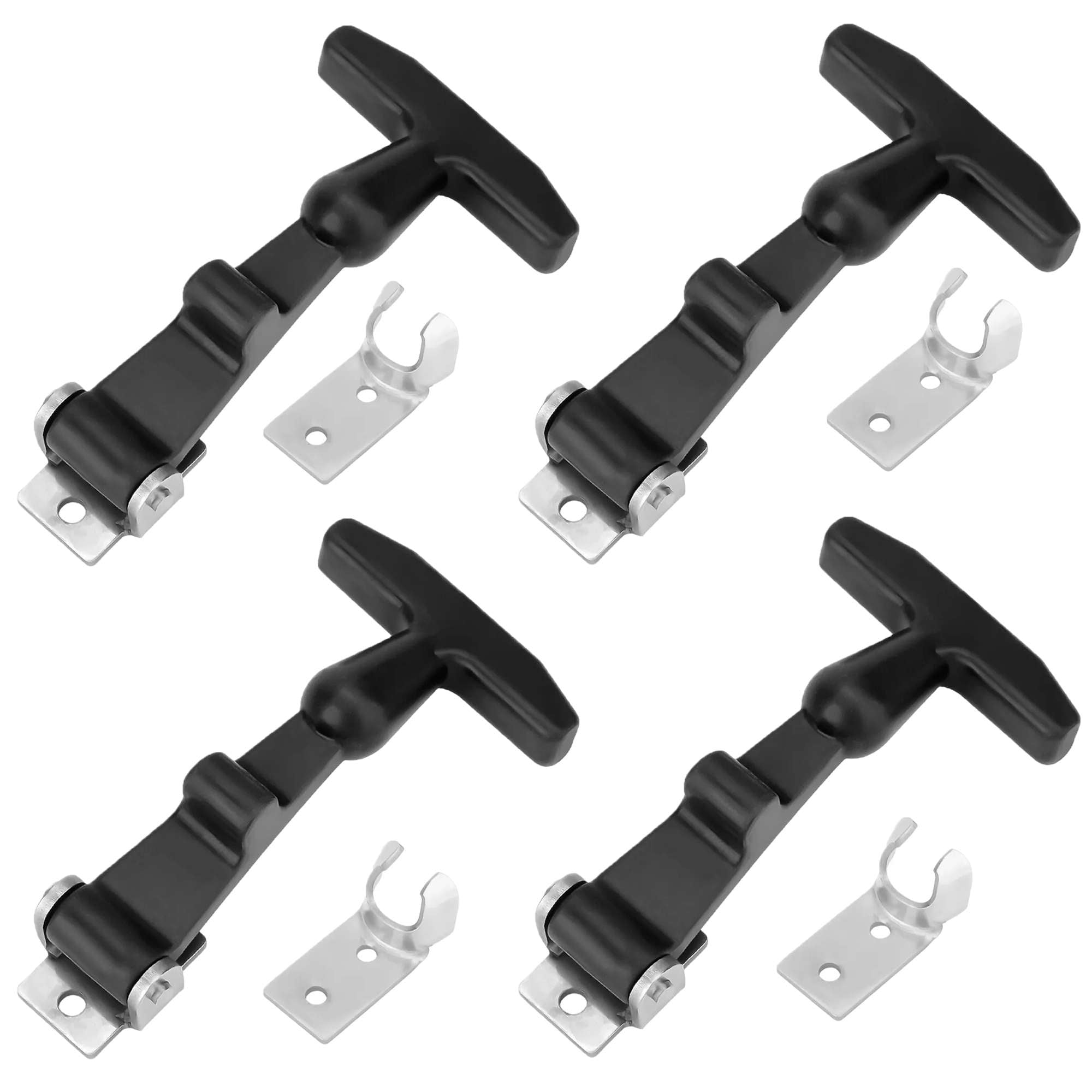 Deago 2 Pack Flexible Rubber Hood Catch T-Handle Hasp Draw Latches with ...