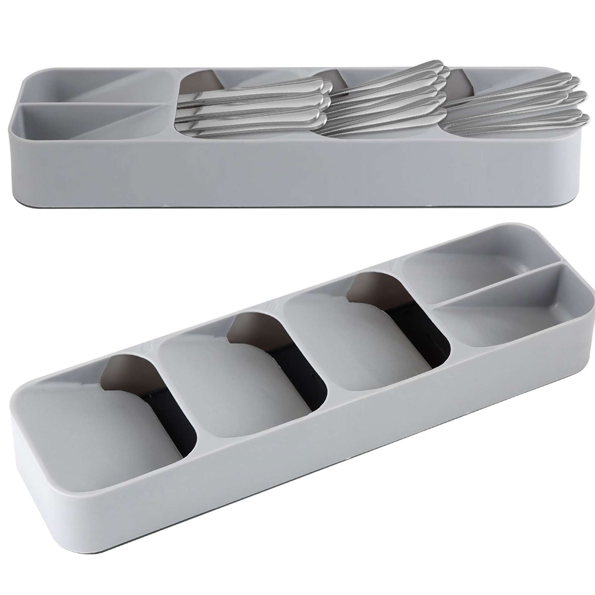 Deago 2 Pack Kitchen Drawer Silverware Organizer Compact Cutlery ...