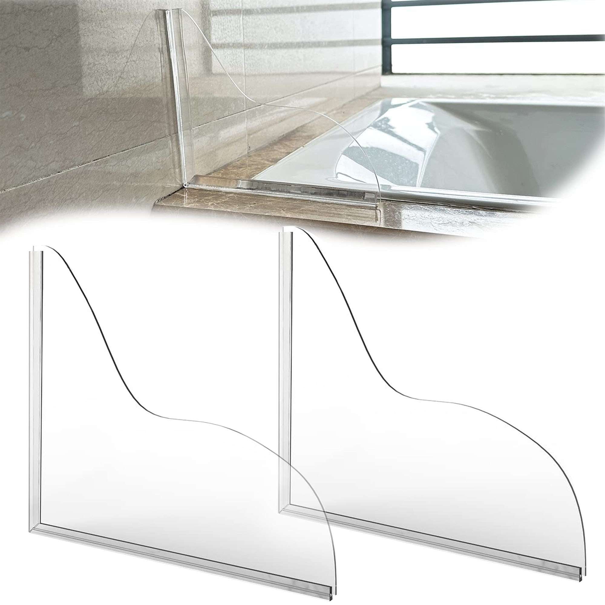 Deago 2 Pack Shower Splash Guard Kit, Large Splash Guards for Bathtub ...