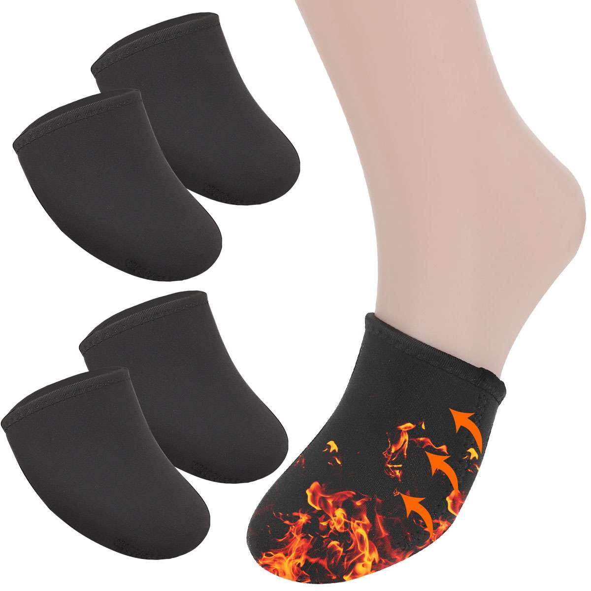 Deago 2 Pairs 3mm Neoprene Toe Warmers- Toe Covers Toe Warmer Booties ...