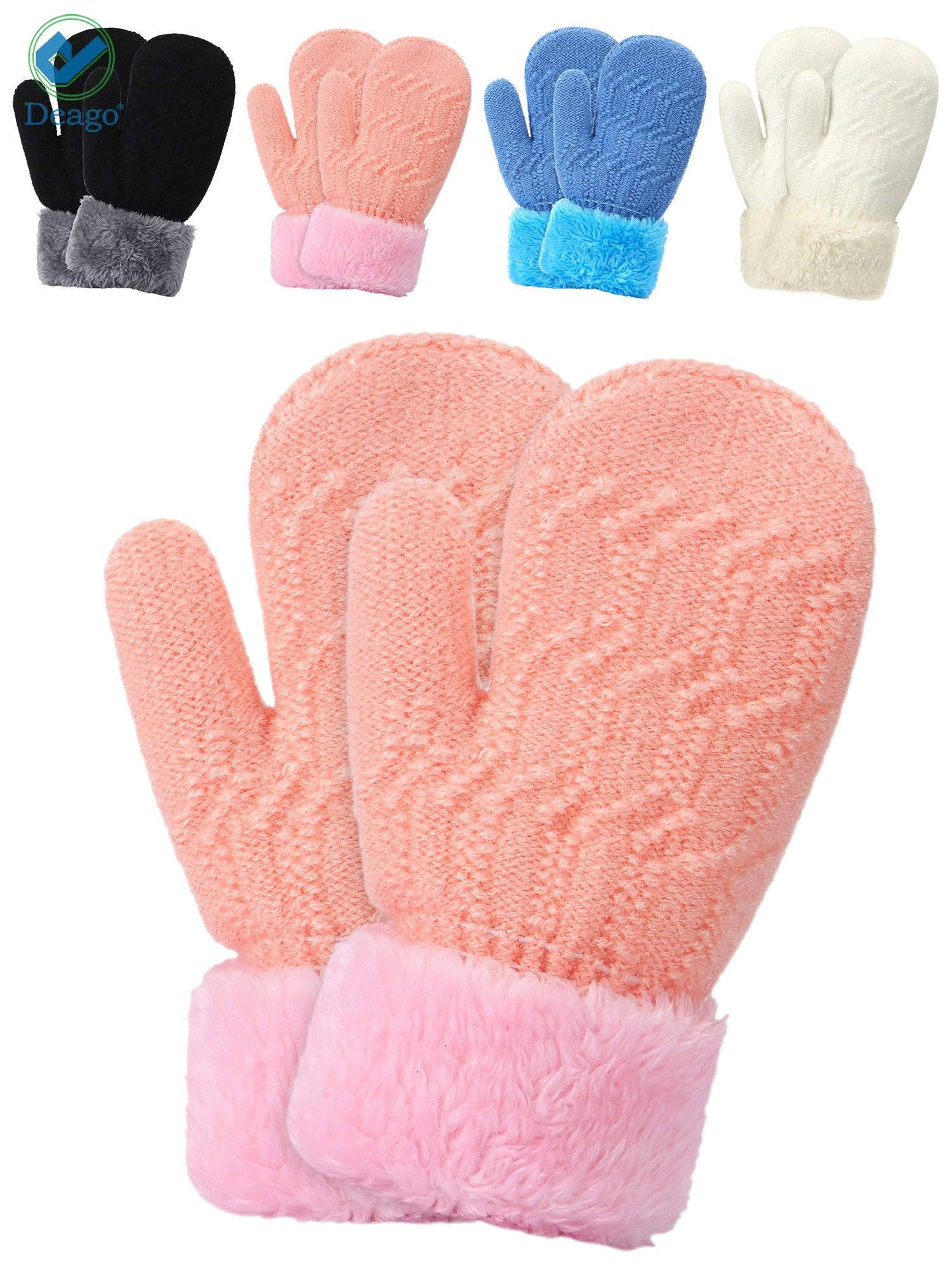 Deago 2 Pairs Toddler Winter Mittens Gloves Baby Boys Girls Warm Gloves ...
