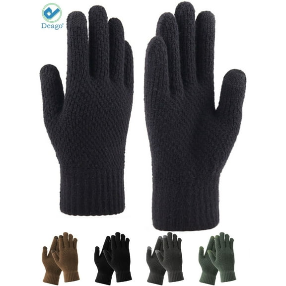 4 Pairs Women's Winter Touch Screen Gloves Soft Warm Fleece Lined Knit ...