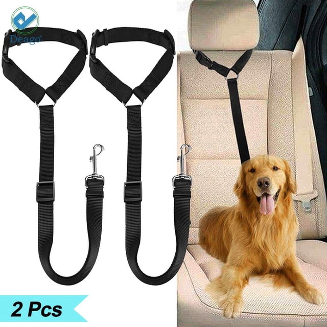 Deago 2 Pcs Dog Cat Safety Car Seat Belt Strap Headrest Restraint ...