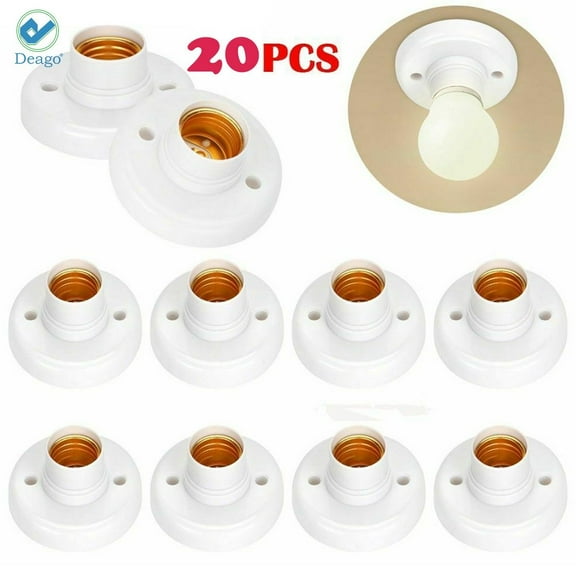 Spencer 10Pcs E27 Light Bulb Pendant Lamp Round Fixing Base Holder ...
