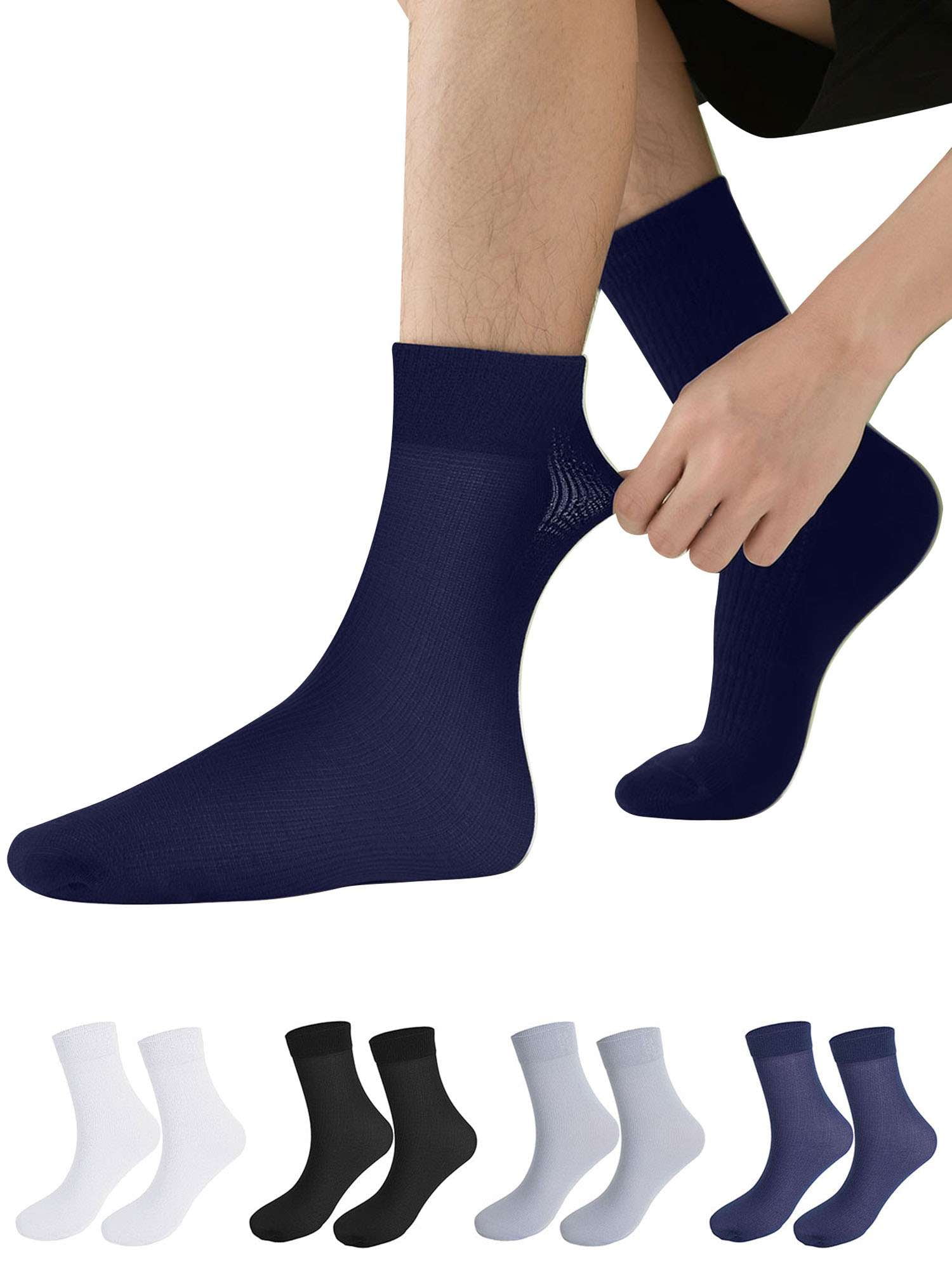 Deago 20 Pairs Mens Sheer Ankle Quater Socks for Men Business Casual ...