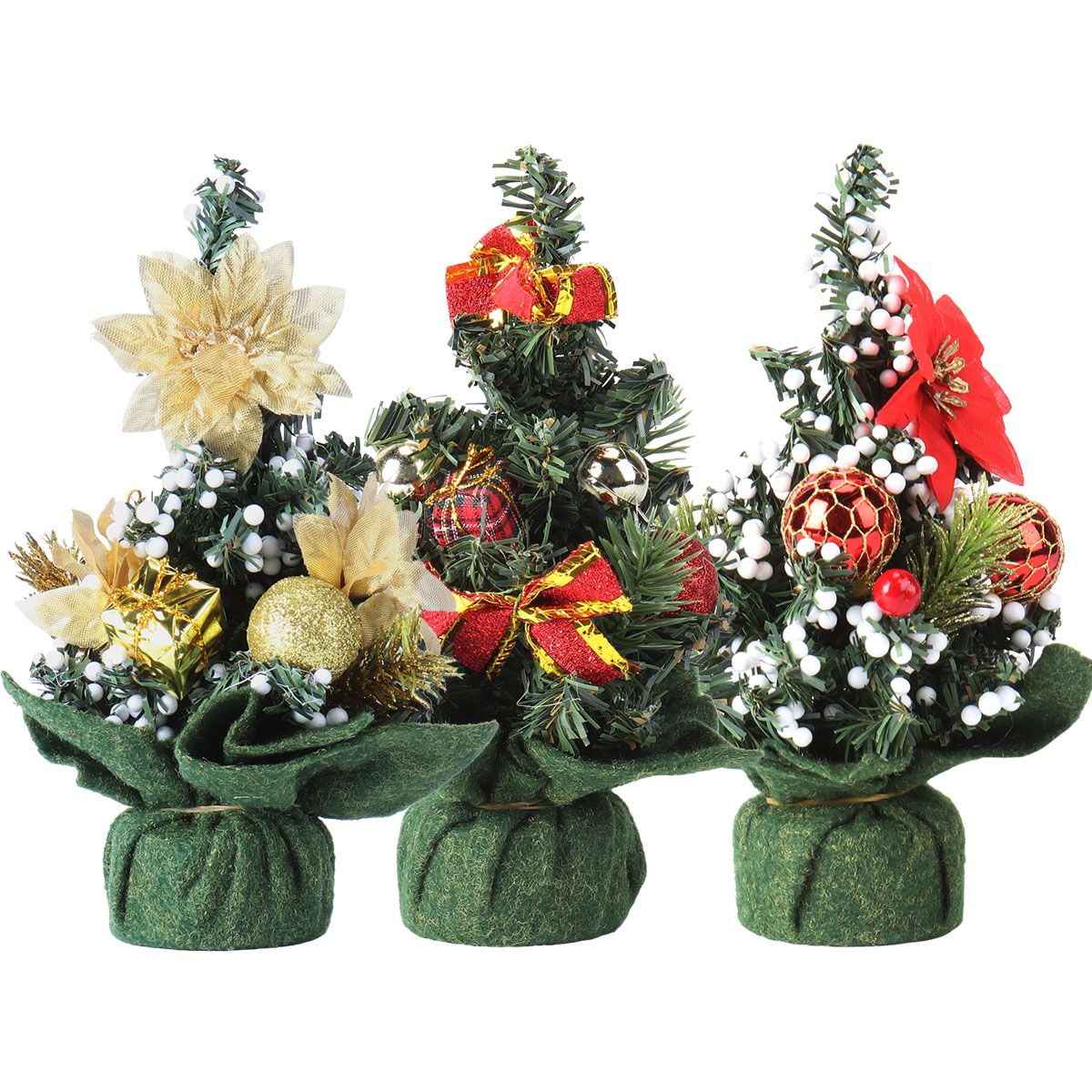 Deago 3 Pack 8.7 Inch Table Top Artifical Mini Christmas Tree for Home ...