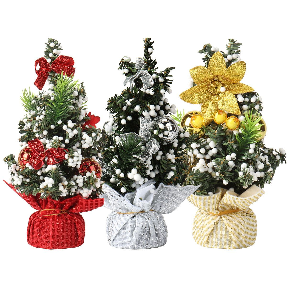 Deago 3 Pack 8.7 Inch Table Top Artifical Mini Christmas Tree for Home ...