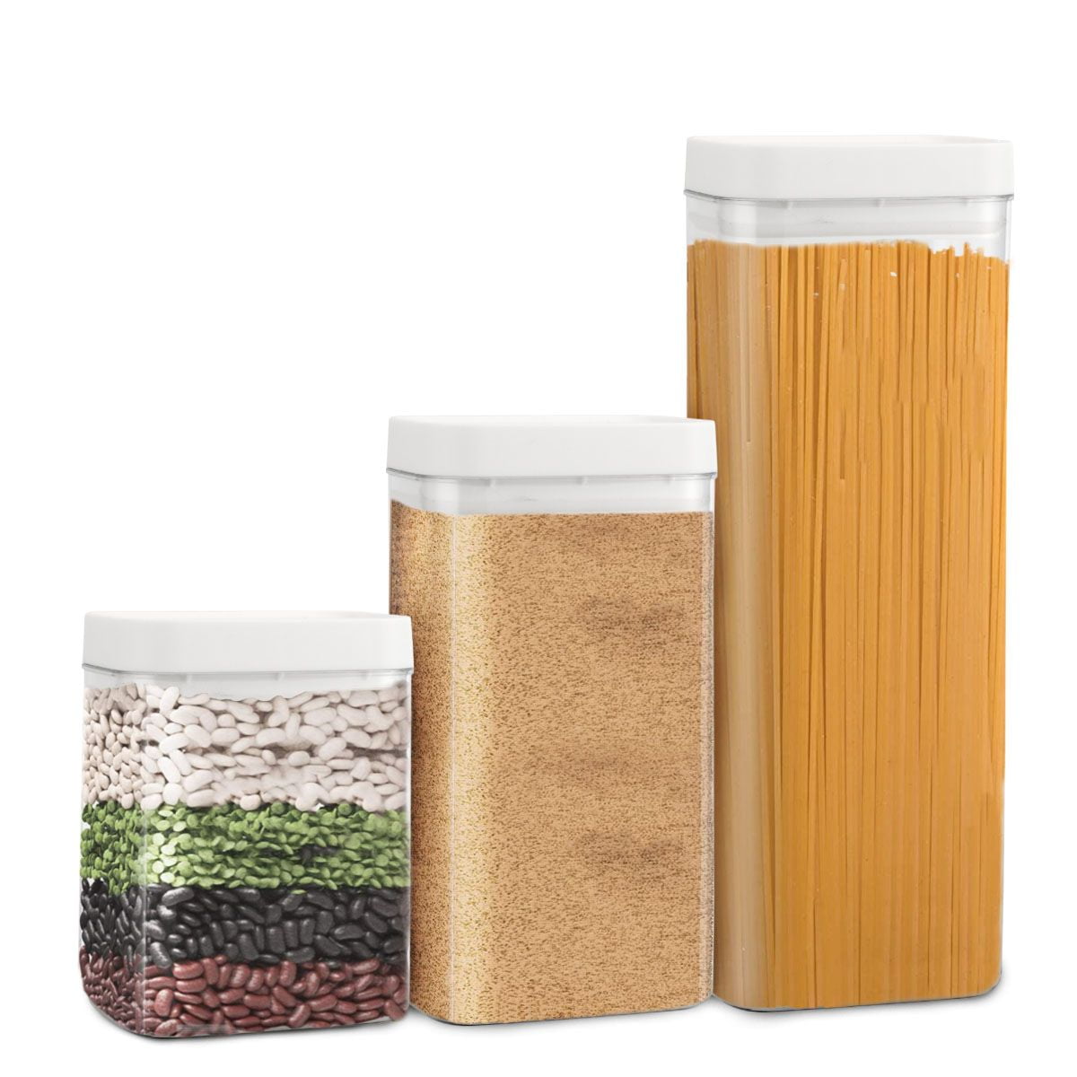 Deago 3 Pack Airtight Food Storage Containers with Lids for Kitchen and ...