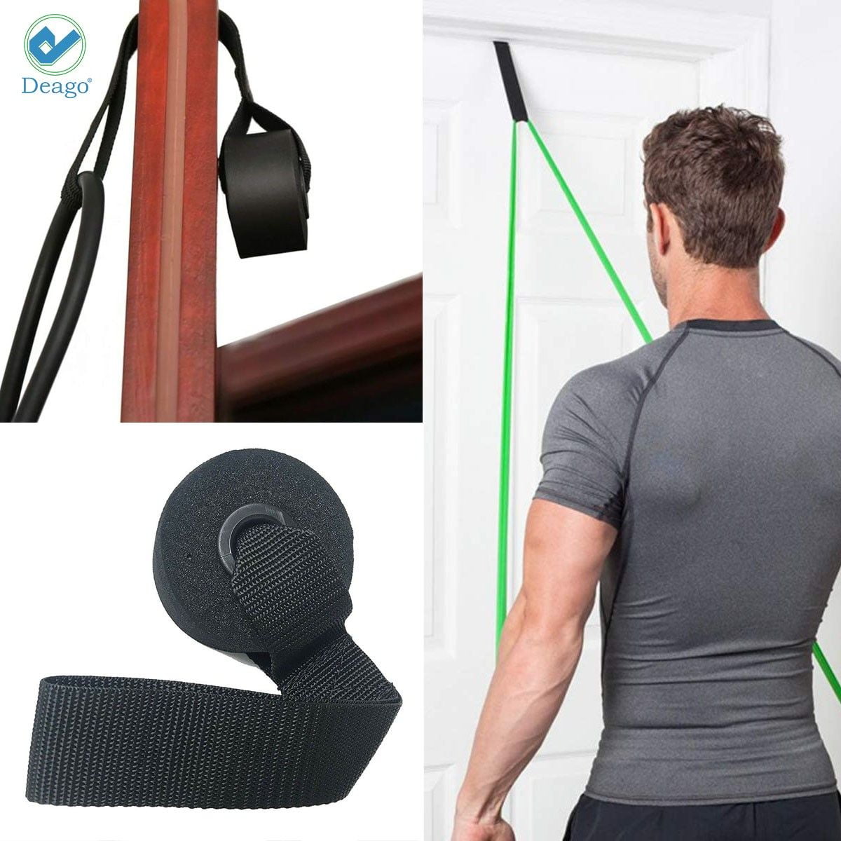 Deago 3 Pack Home Exercise Yoga Heavy Duty Door Anchor for Resistance ...