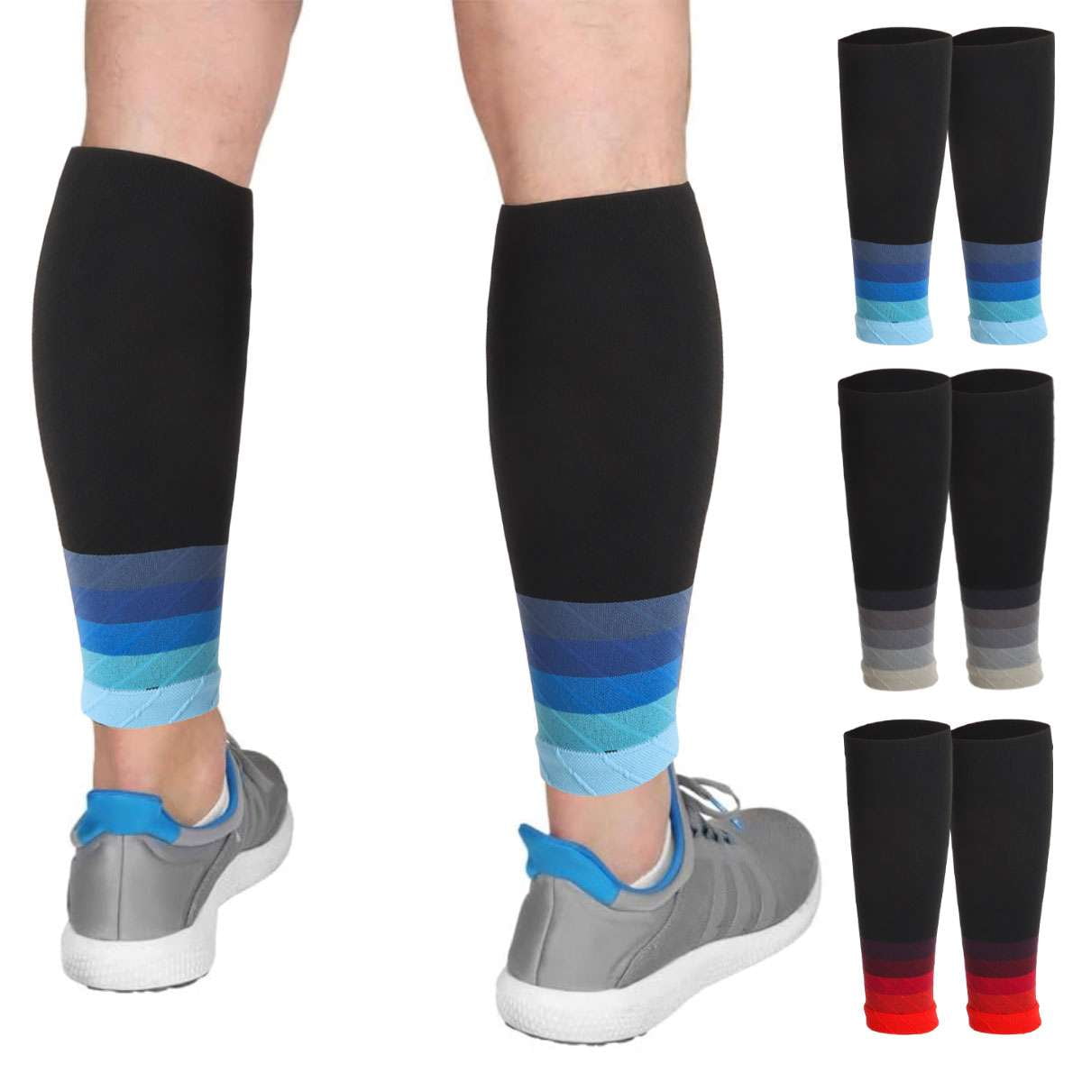 Deago 3 Pairs Calf Compression Sleeve for Men & Women Footless ...