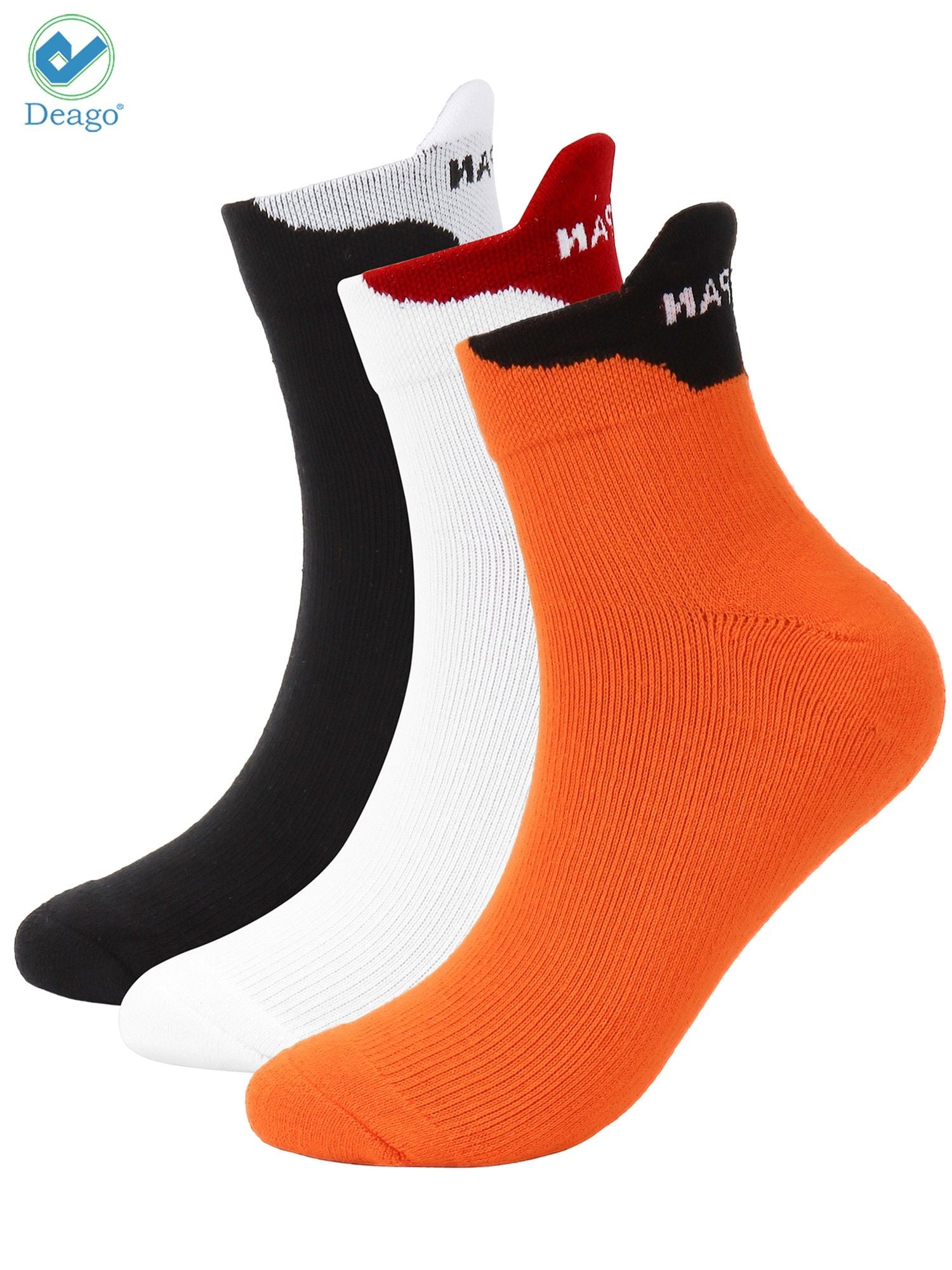 Deago 3 Pairs Men's Athletic Ankle Socks Thick Cushion Running Socks ...