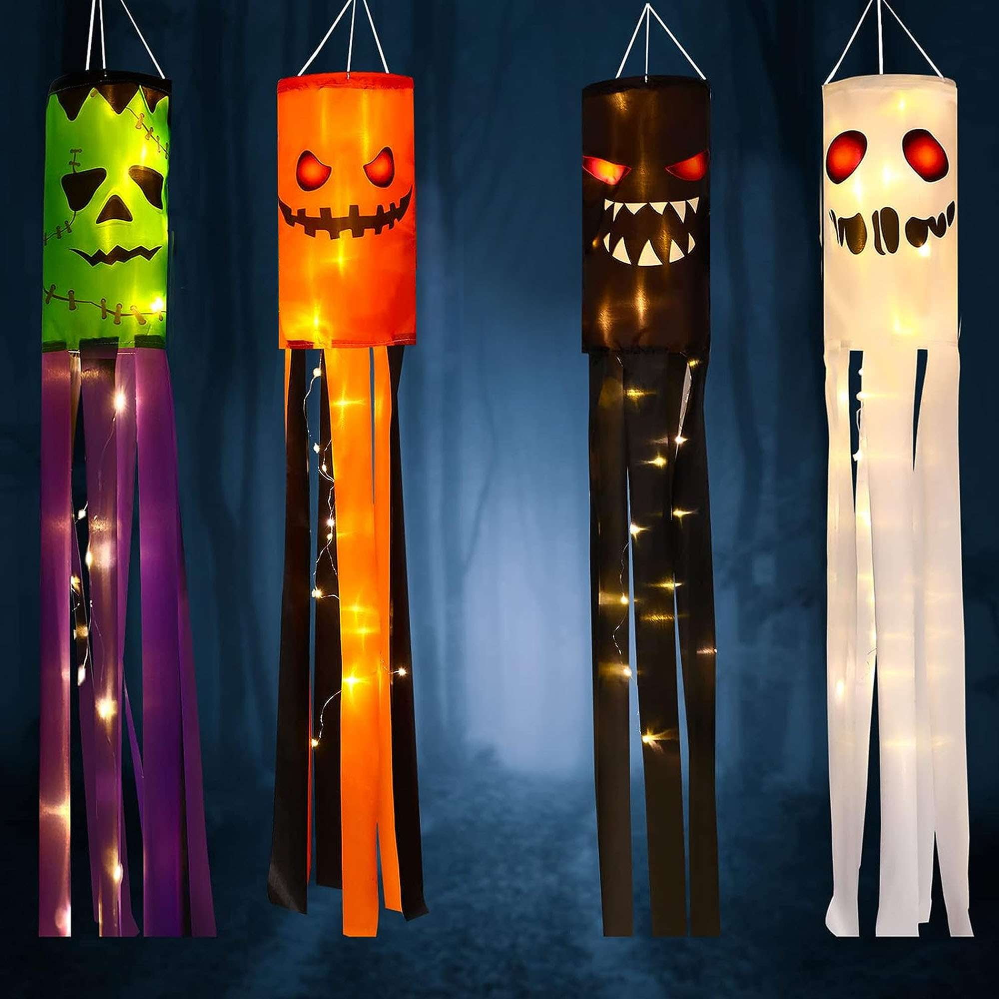 Deago 39 Inch Halloween Windsock Flag Pumpkin Bat Ghost Spooky Cartoon ...