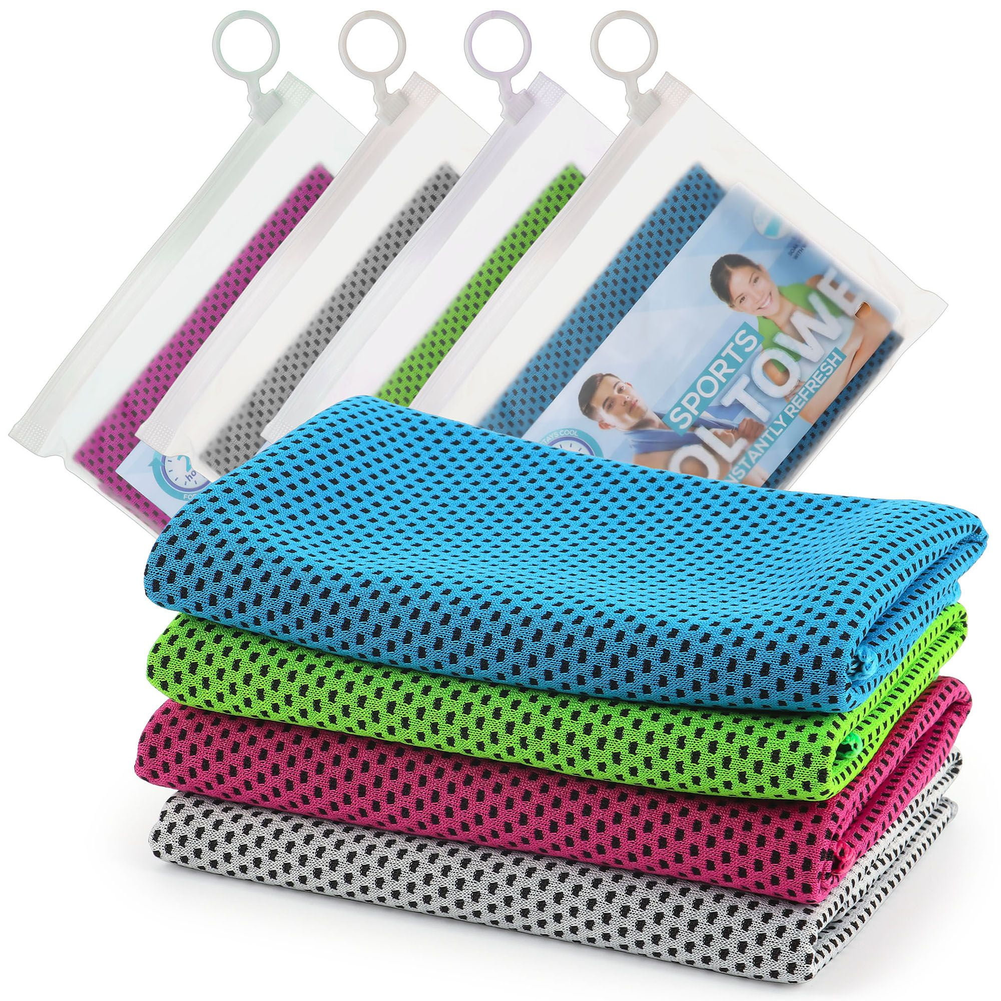 Deago 4 Packs Cooling Towel for Neck(40"x 12"),Ice Towel,Cool Towel ...