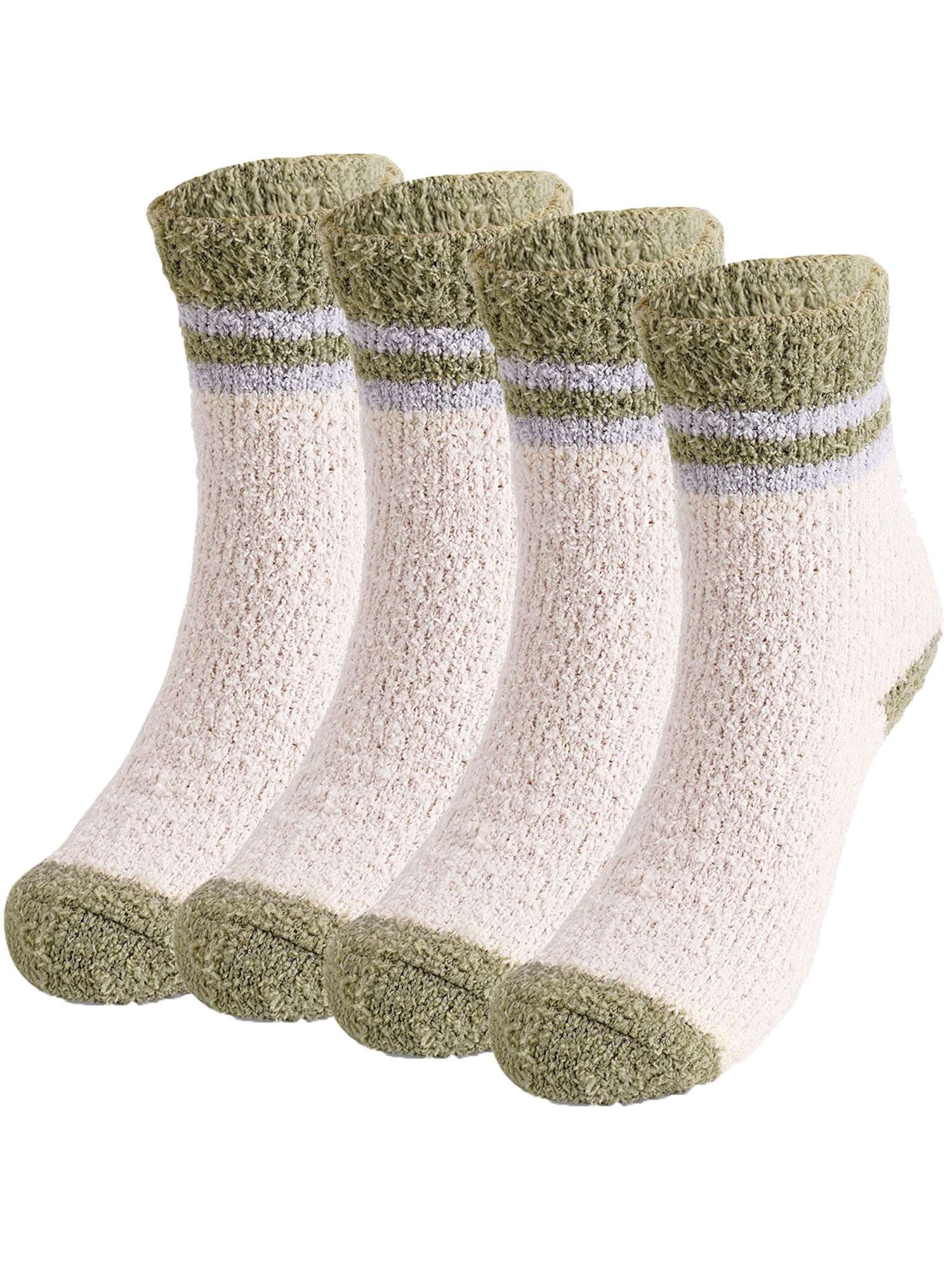 Deago 4 Pairs Mens Fuzzy Fluffy Slipper Socks, Winter Warm Thick Soft ...
