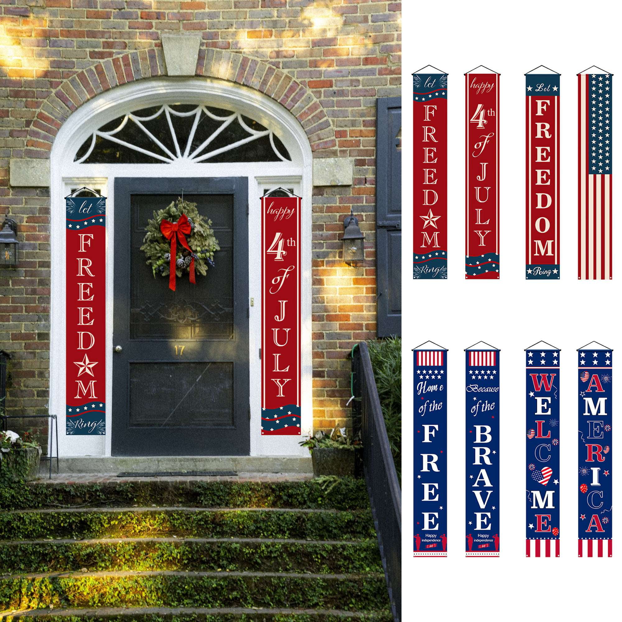 Deago 4th of July Decorations Outdoor - Hanging American Flag Banners ...