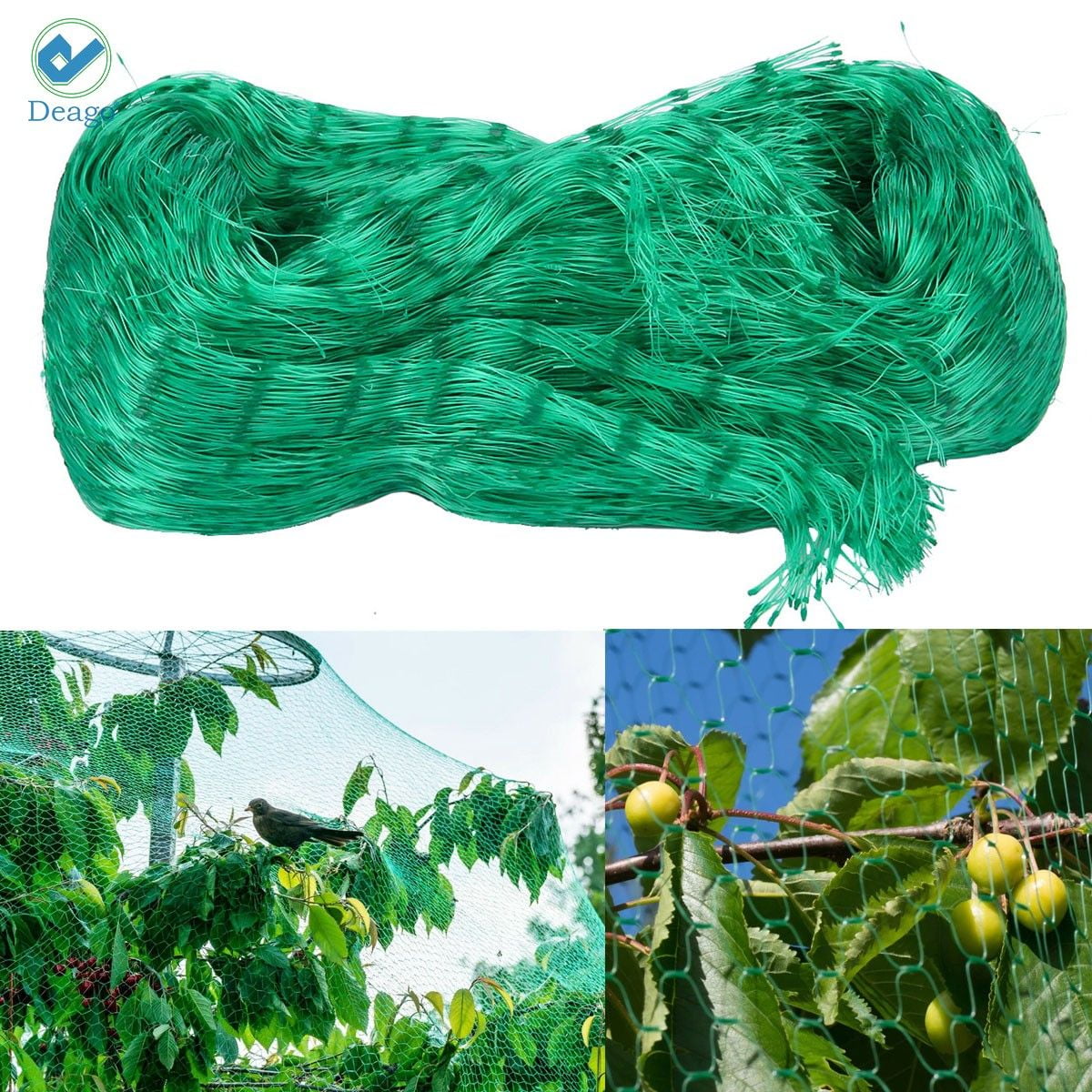 Deago 6.6Ft x 16.4Ft Anti Bird Netting Pond Green Net Protect Tree ...