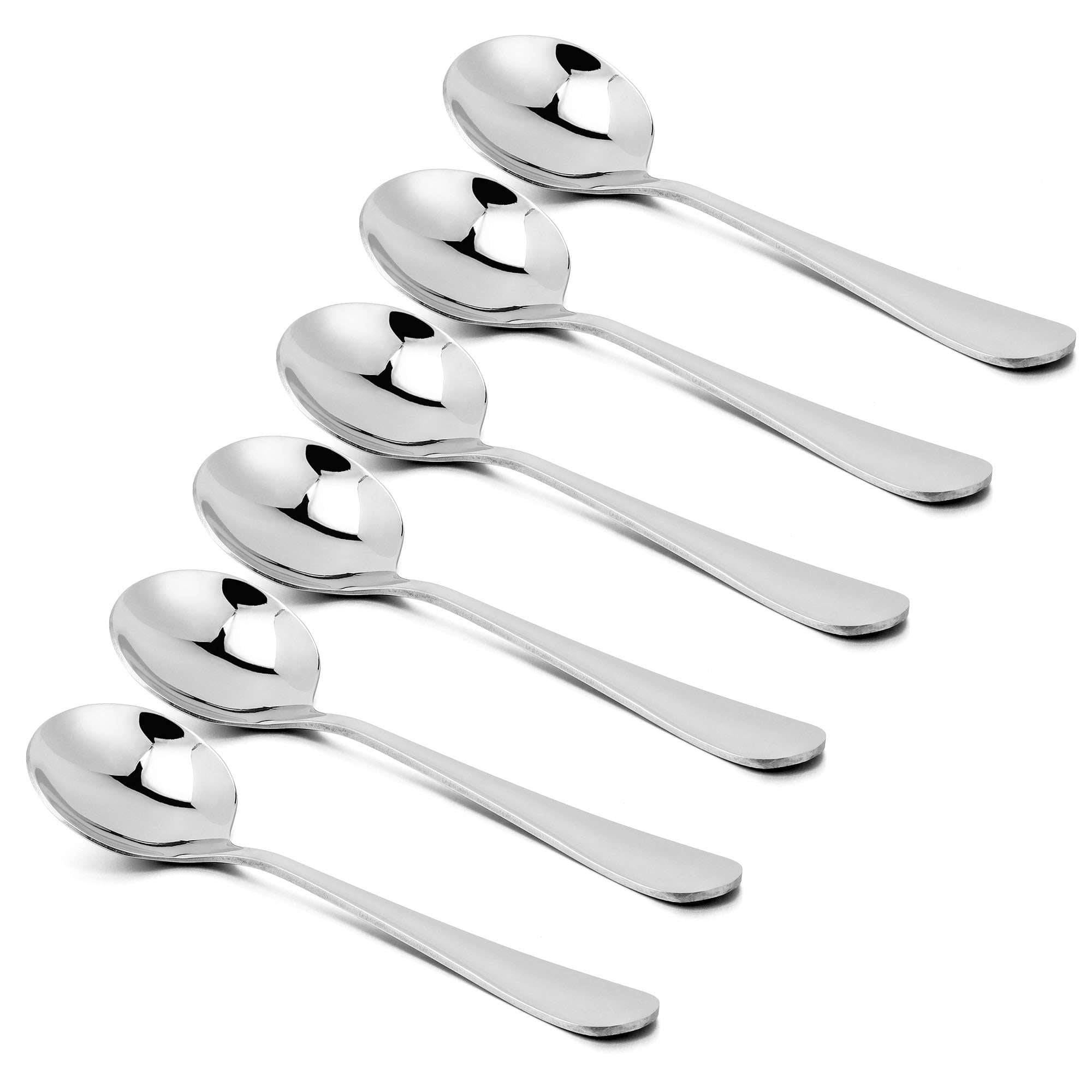Deago 6 Pcs 5.1" Dinner Spoons Set Food Grade Stainless Steel Spoons ...