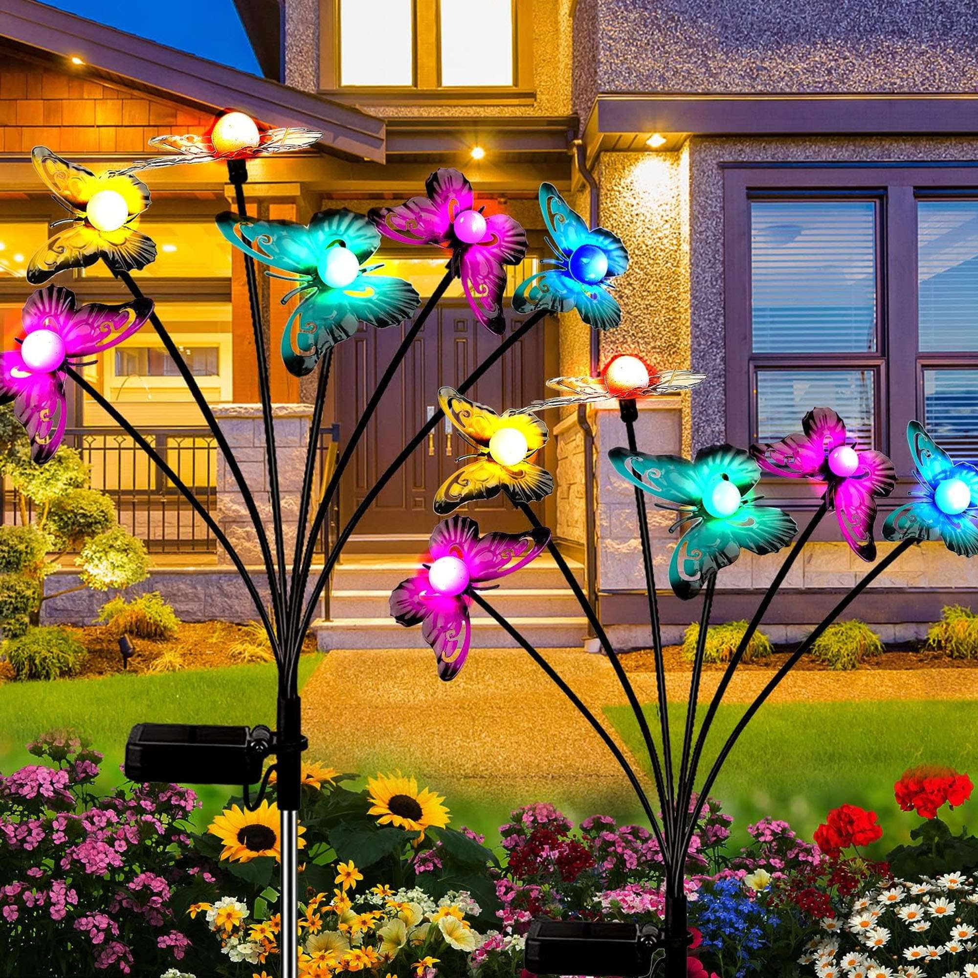 Deago 6LED Solar Garden Lights-Butterflies Swaying Lights, Solar ...