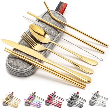 Spencer Rainbow Buffet Flatware Set, 4 Pieces Stainless Steel Dinner ...