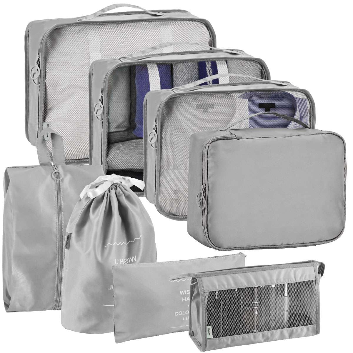 Deago 8 Set Packing Cubes for Travel Lightweight Luggage Packing ...