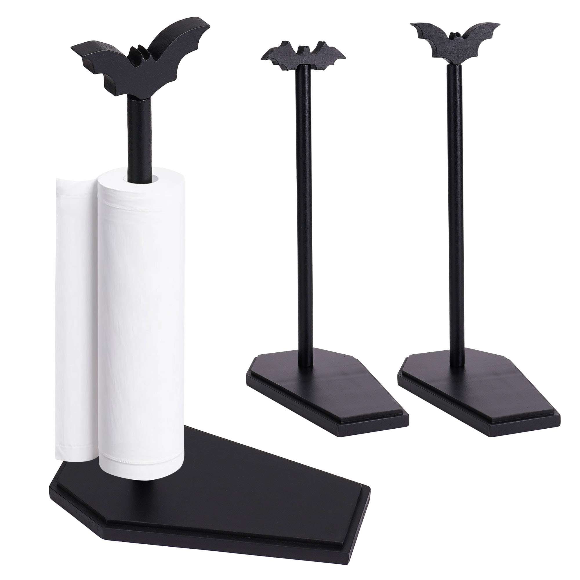 Deago Bat Paper Towel Holder - Wooden Gothic Halloween Stand Up ...
