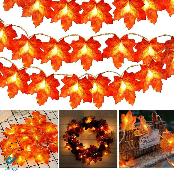 Halloween String Light Maple Leaves Light Thanksgiving Wall Fall Lamp ...