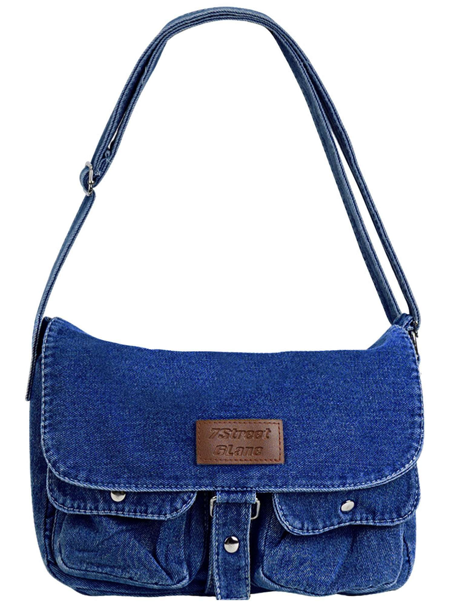 Deago Denim Shoulder Bag Casual Style Lightweight Retro Travel Shopper ...