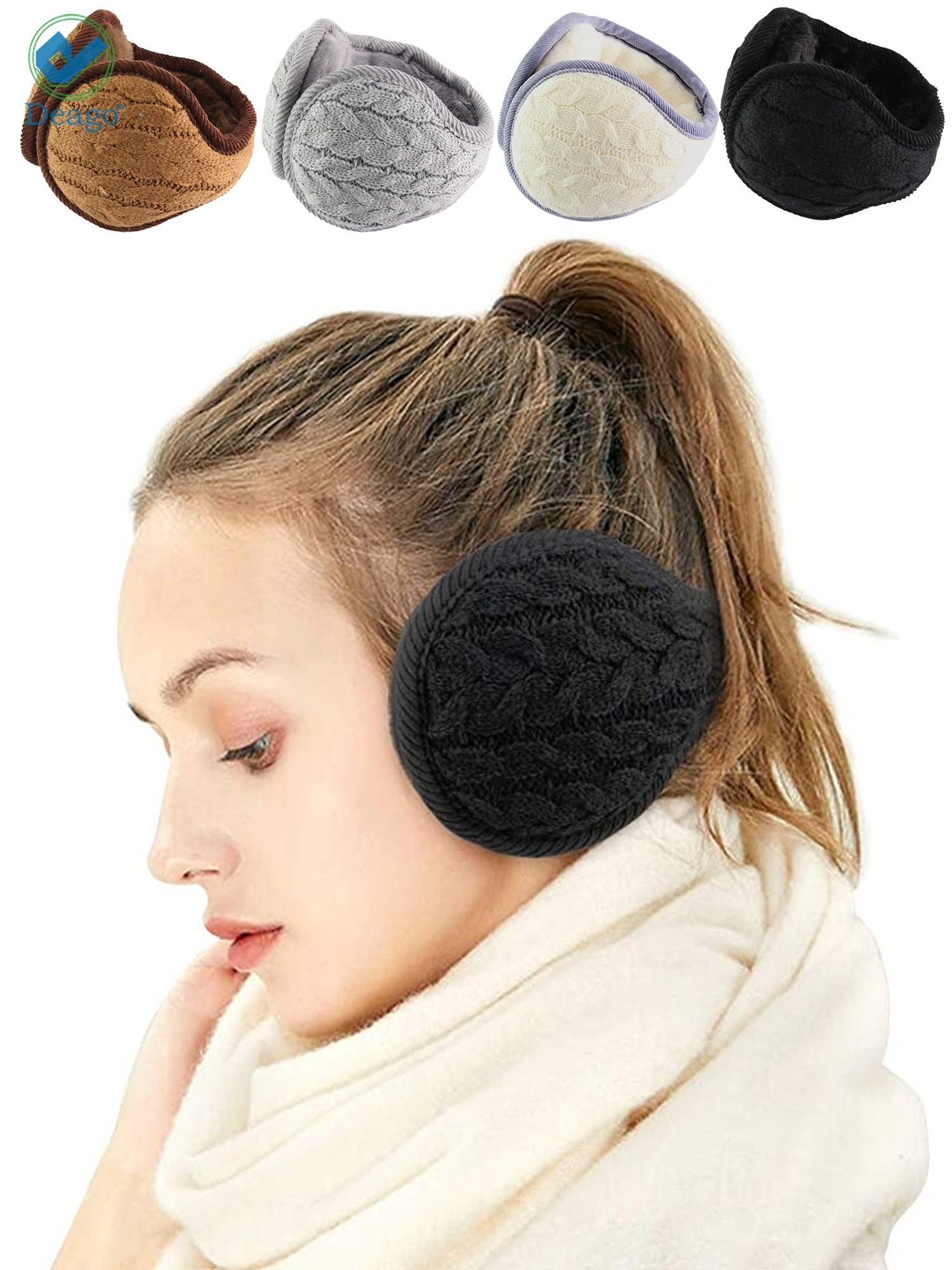 Deago Ear Muffs for Women & Men - Winter Ear Warmers Behind the Head ...