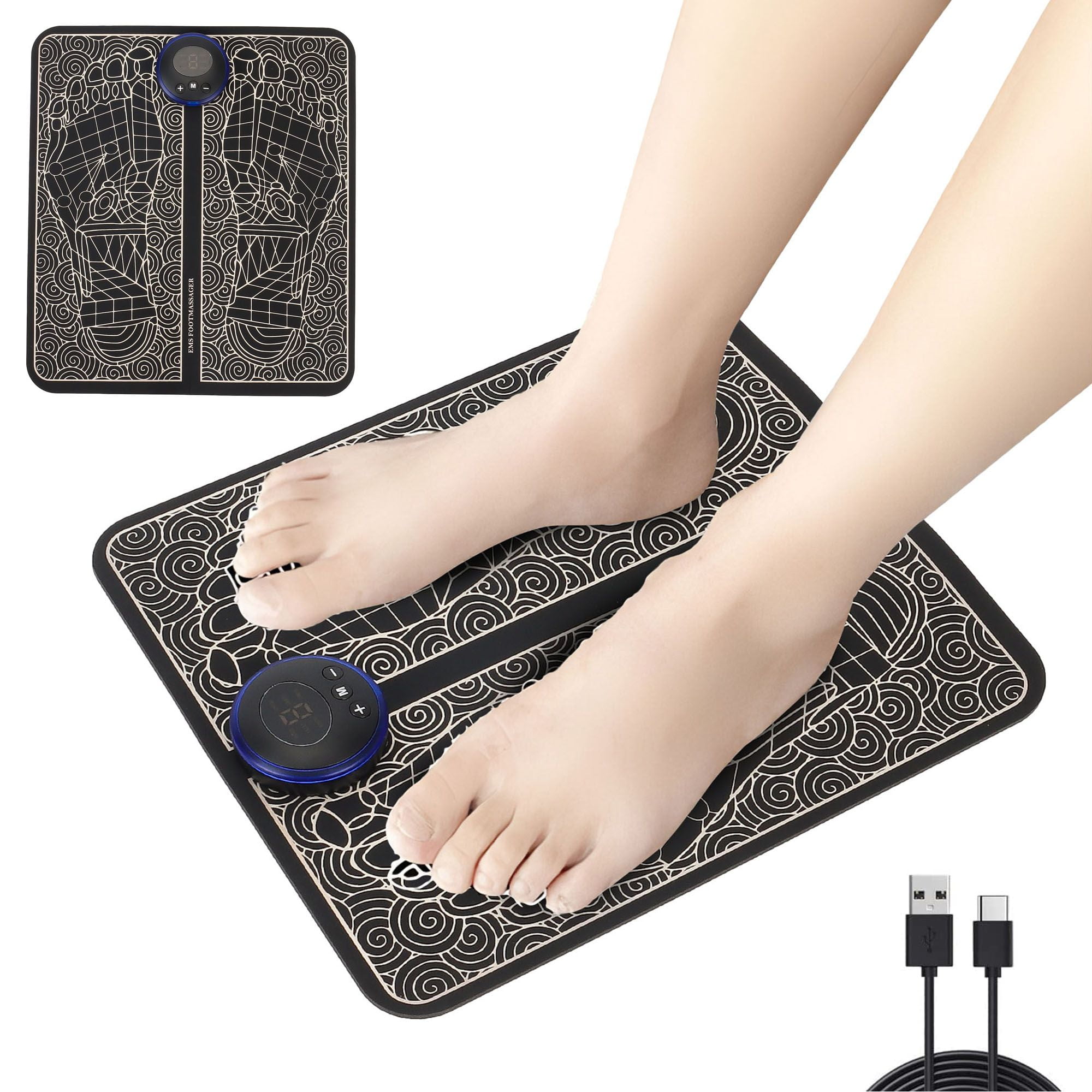 Deago Electric Foot Massager Mat Pad Portable Leg Massager Machine ...