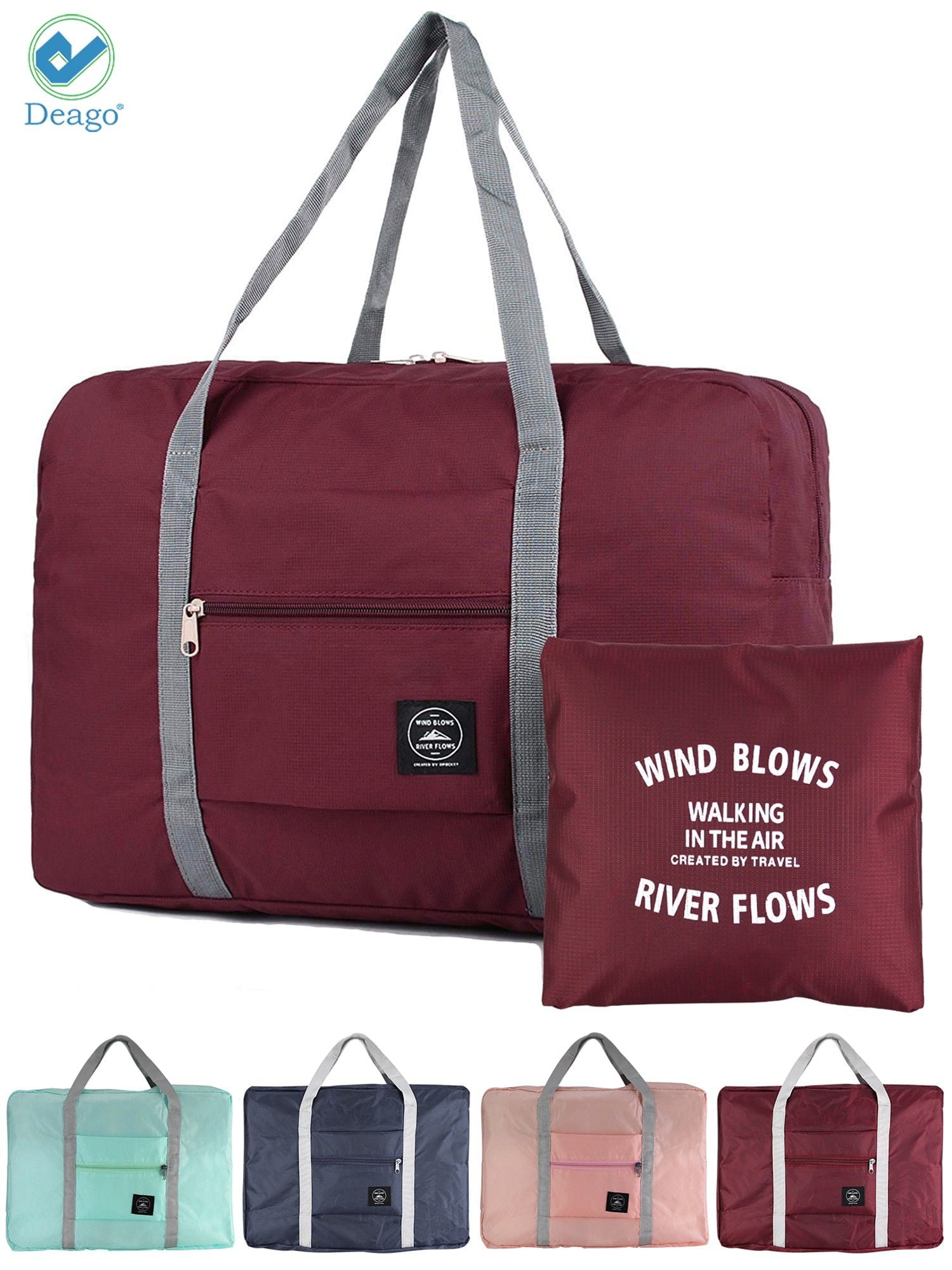 Deago Foldable Travel Duffel Bag, Waterproof Carry On Luggage Bag ...