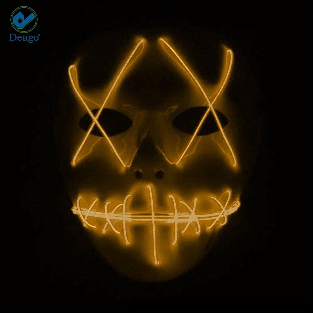 Deago Halloween Mask LED Light Up EL Wire Cosplay Glowing Mask The ...