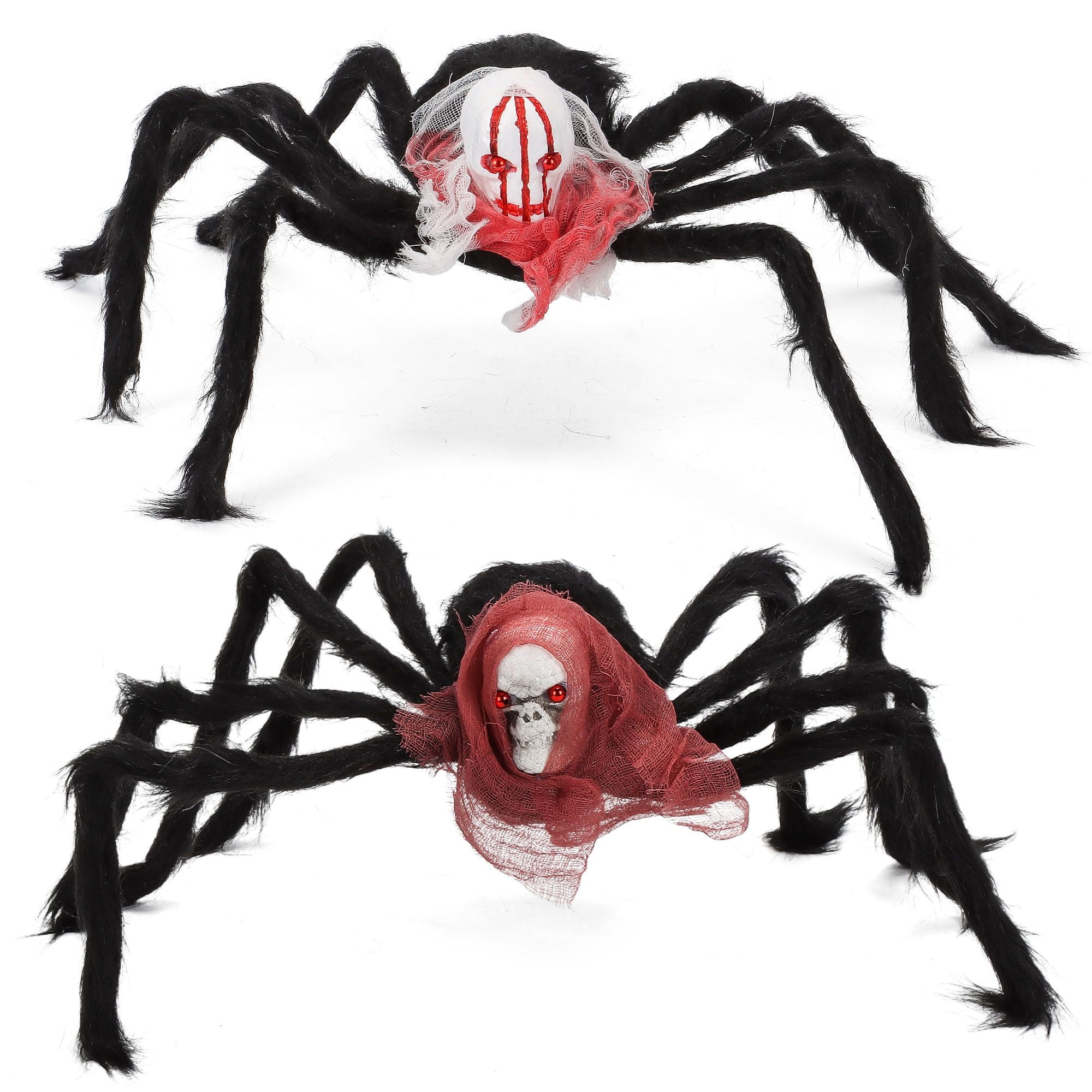 Deago Halloween Outdoor Decorations Hairy Spider Scary Skeleton Spider ...