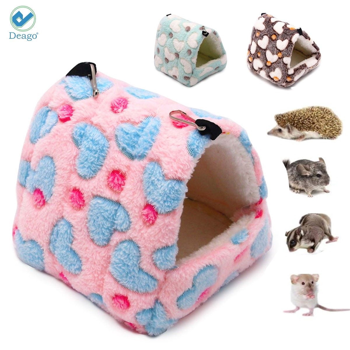 Deago Hamster Hammocks Rat House Bed Hut Shed Guinea Pig Cage Bedding ...