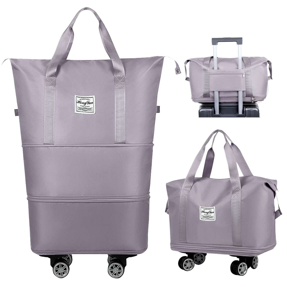 Deago Large Capacity Travel Rolling Duffel Bag Expandable Foldable ...