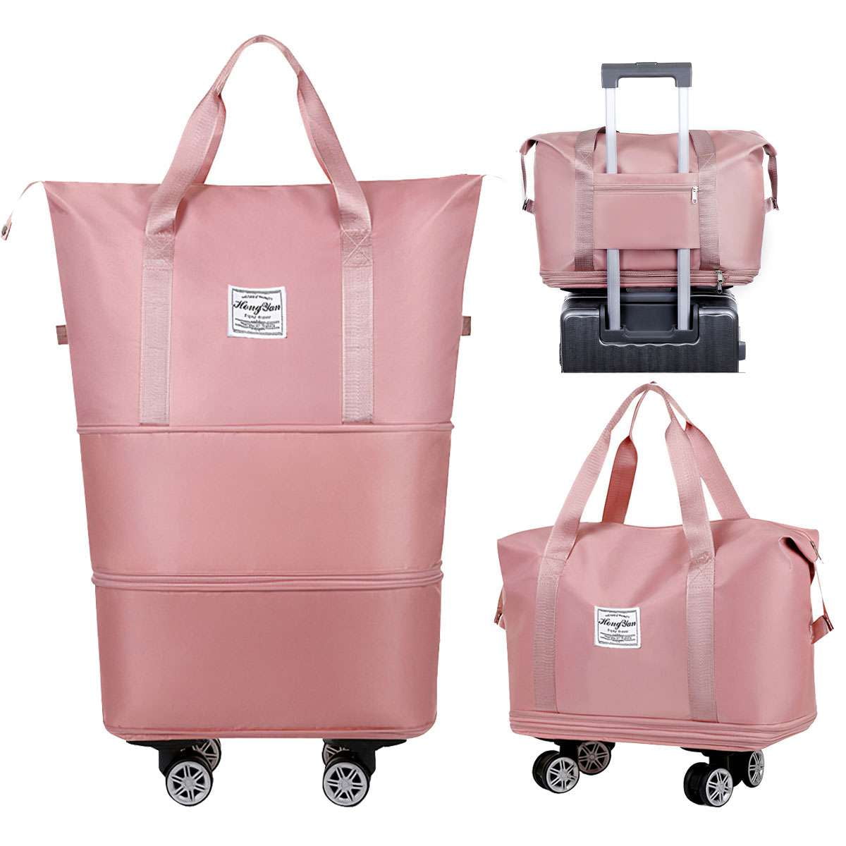 Deago Large Capacity Travel Rolling Duffel Bag Expandable Foldable ...