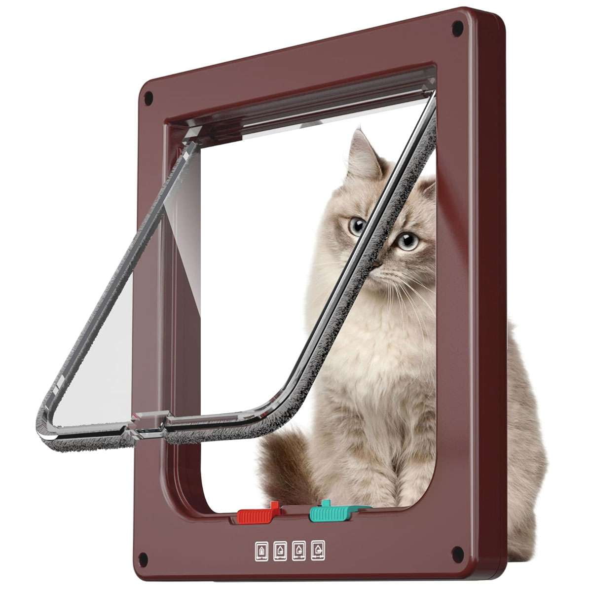 Deago Large Cat Door (Outer Size 10.9" x 9.8"), 4 Way Locking Cat Flap ...