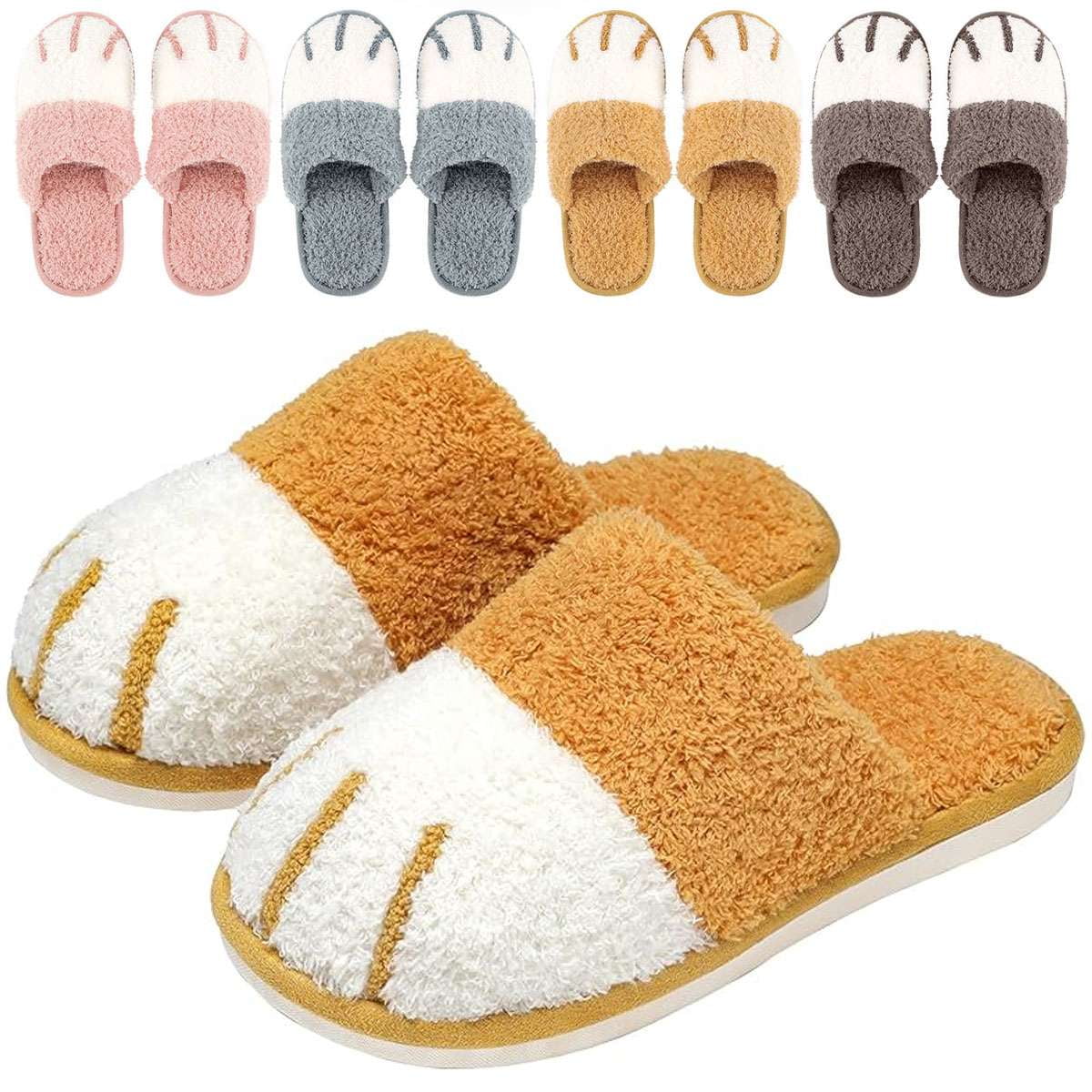Deago Memory Foam Womens Slippers for Men Warm Cute Animal House ...