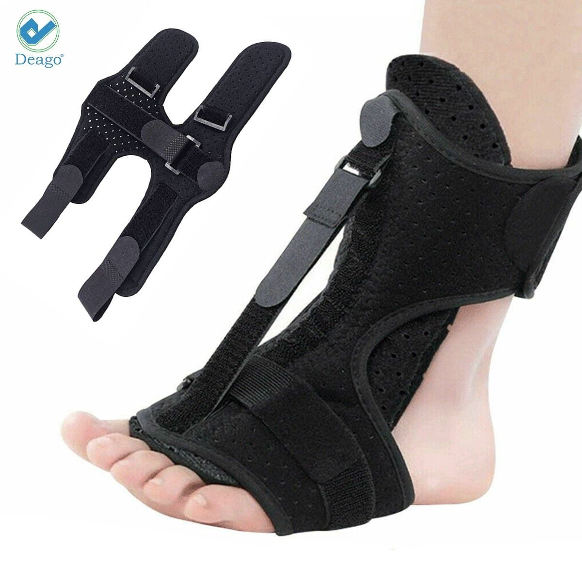 Deago Night Splint for Plantar Fascitis, Adjustable Ankle Brace Foot ...