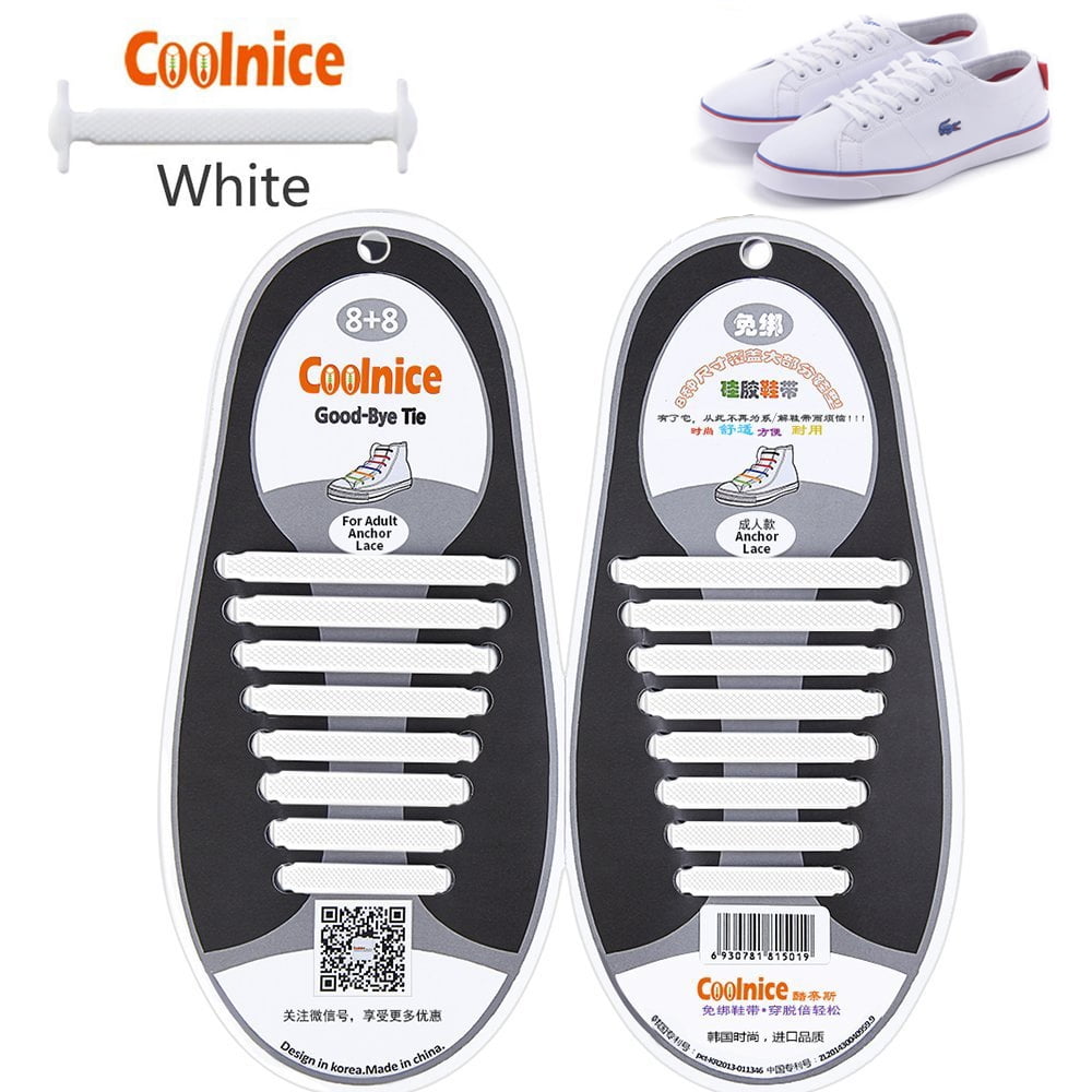 Deago No Tie Shoelaces Tieless silicone Shoelaces Waterproof Flat ...