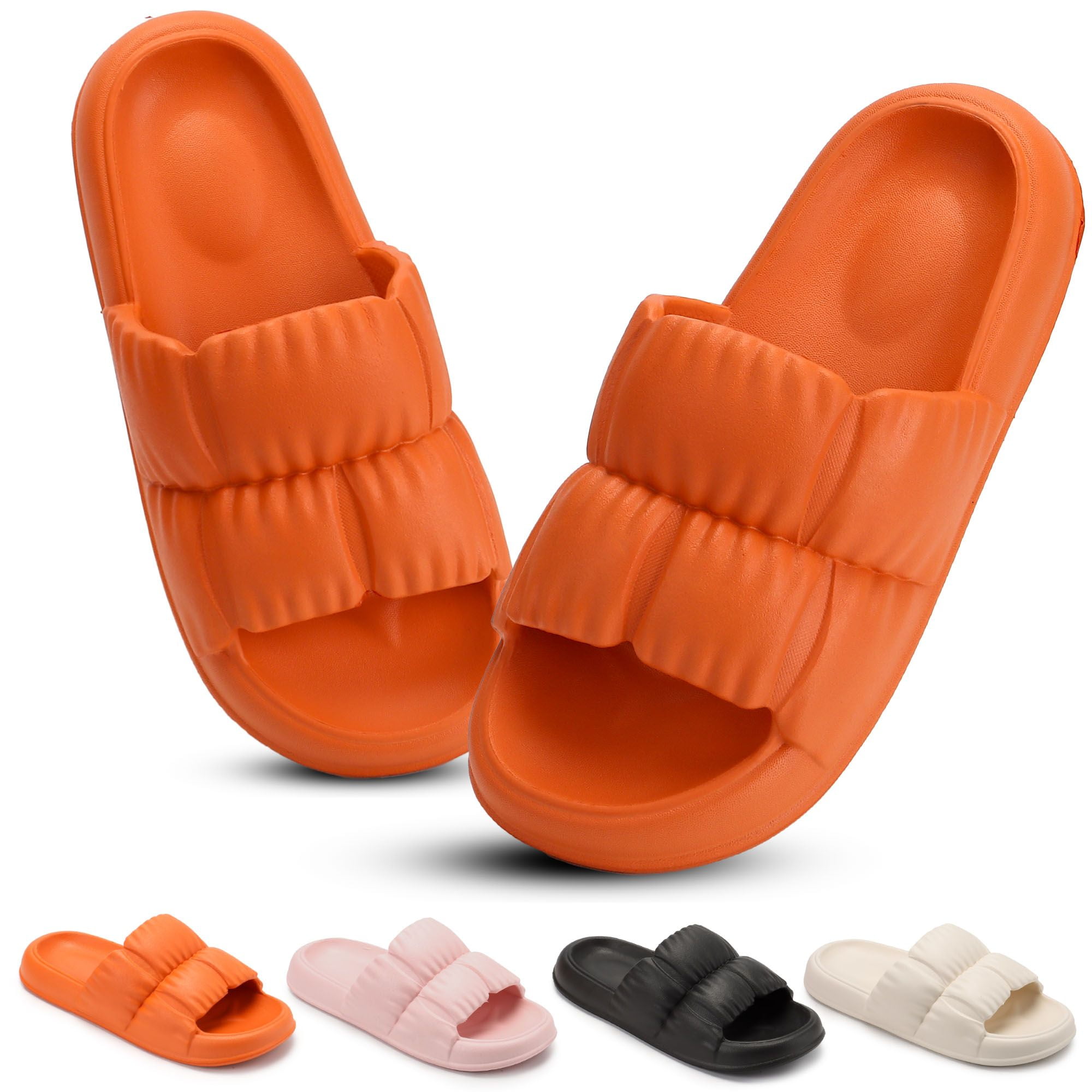 Deago Pillow Slippers Clouds Slides for Women Men Non-Slip Open Toe ...