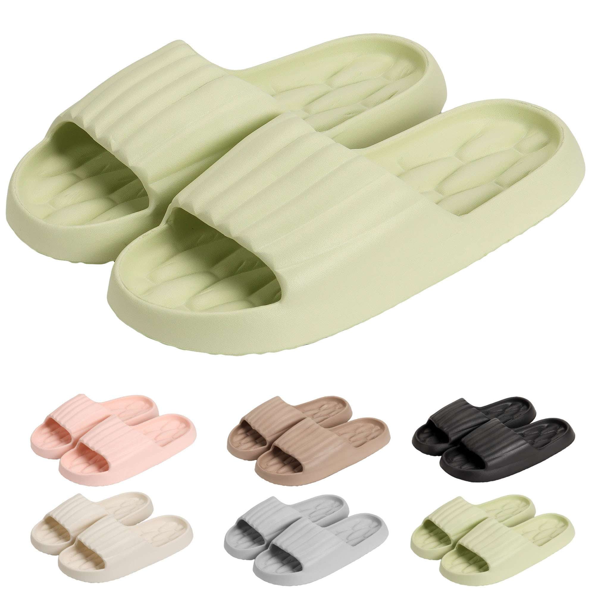 Deago Pillow Slippers for Women and Men Massage Thick Sole Non Slip ...
