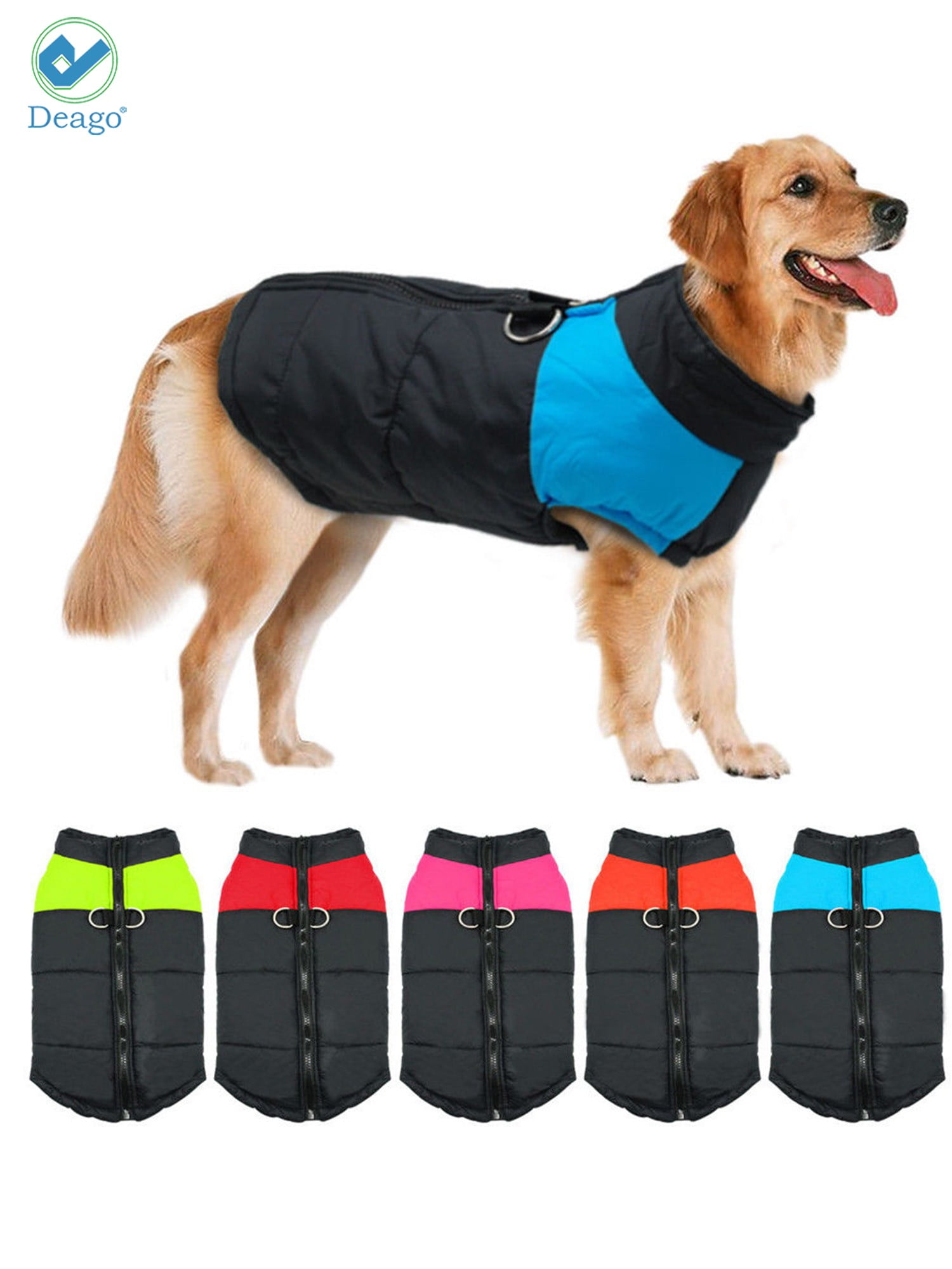 Deago Plus Size Dog Warm Vest Jacket Coat Pet Waterproof Cold Winter ...