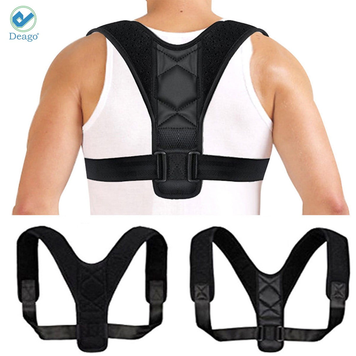 Deago Posture Corrector XL, Upper Back Brace for Thoracic Kyphosis ...