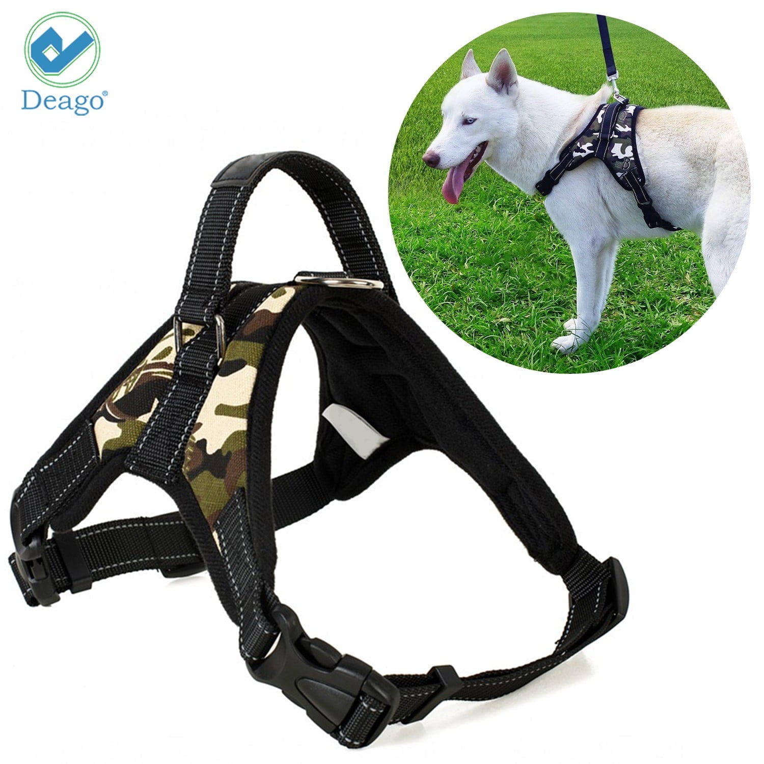 Deago No Pull Dog Harness Reflective Safety Pet Vest Adjustable Dog ...