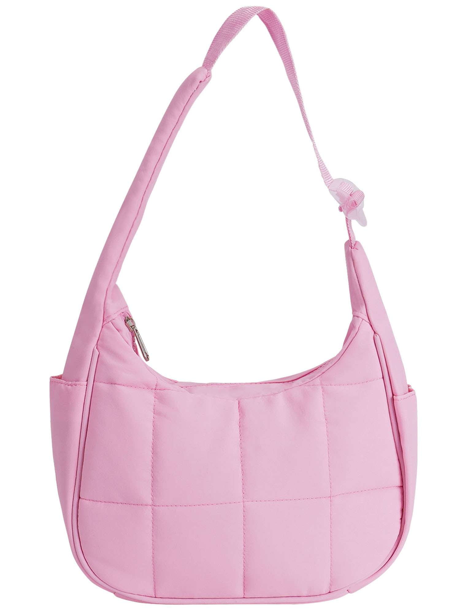 Deago Small Puffer Crescent Shoulder Bag for Women, Nylon Quilted ...