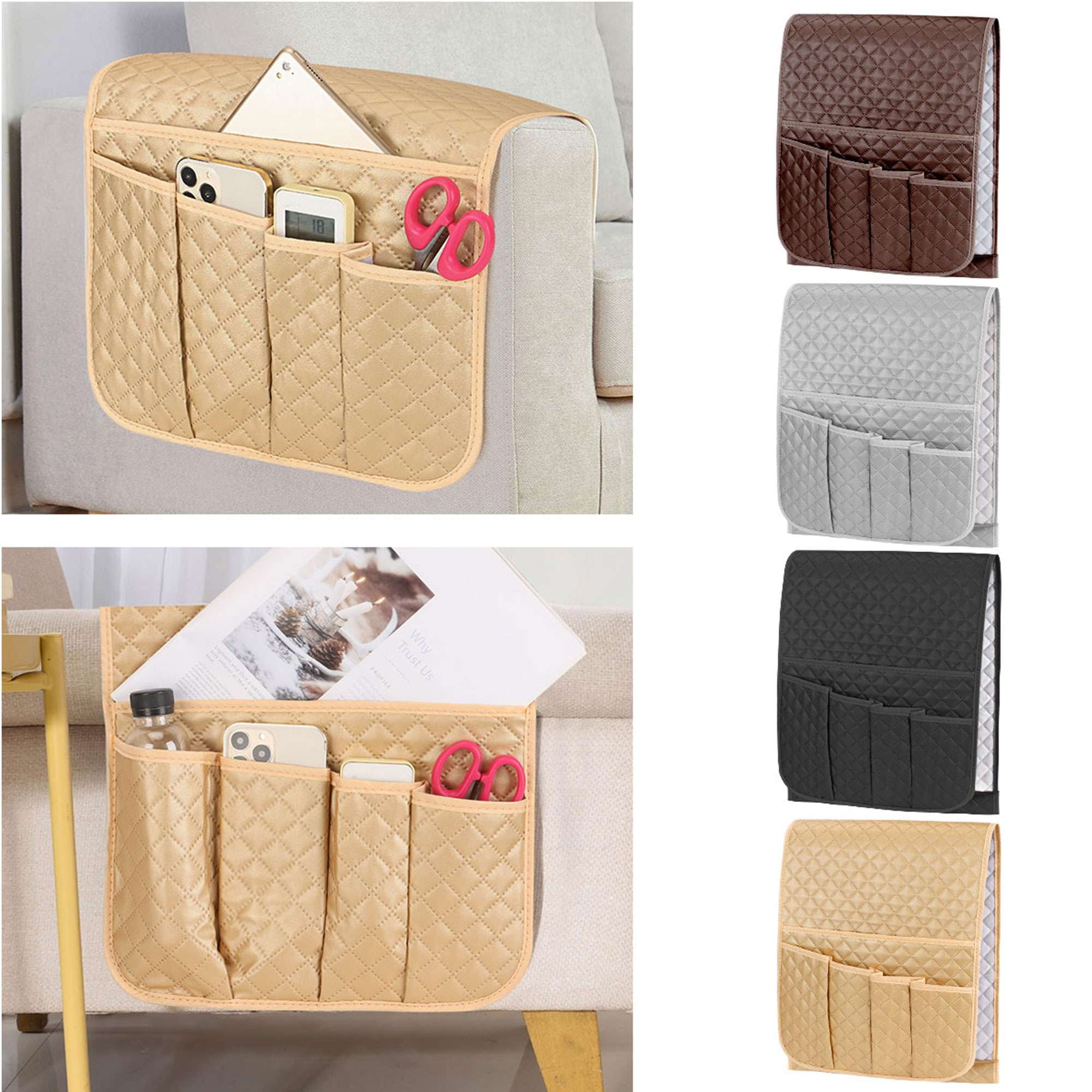 Deago Sofa Armrest Organizer Non-Slip Arm Chair Bedside Caddy Storage ...